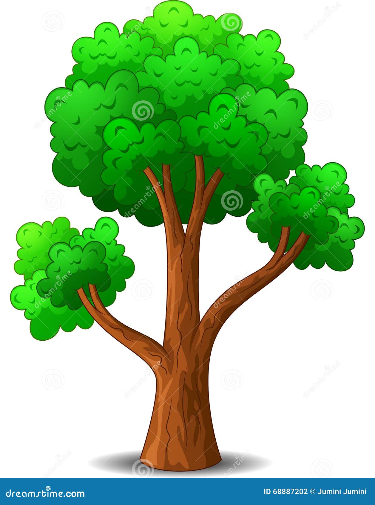 Green tree cartoon stock vector. Illustration of forest - 68887202