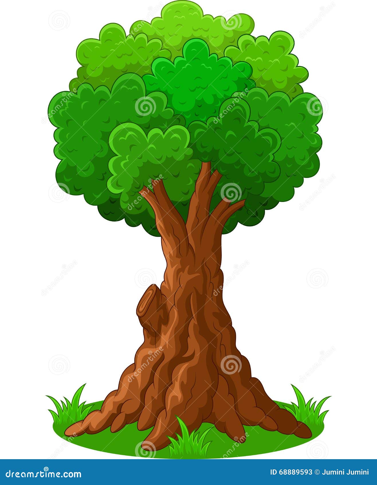 Green tree cartoon stock vector. Illustration of curved - 68889593