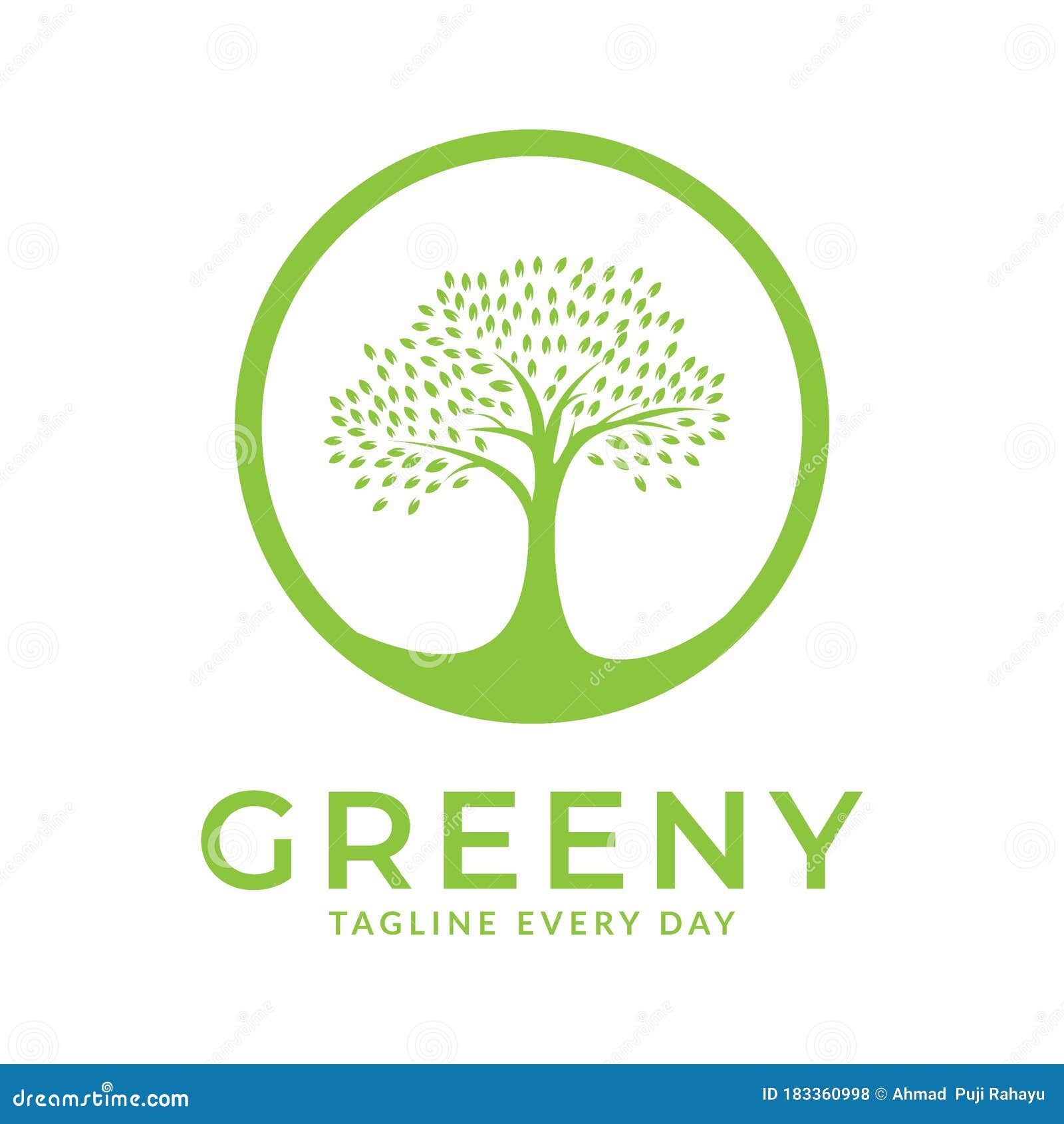 Green Tree Circle Logo Design Stock Illustration - Illustration of ...