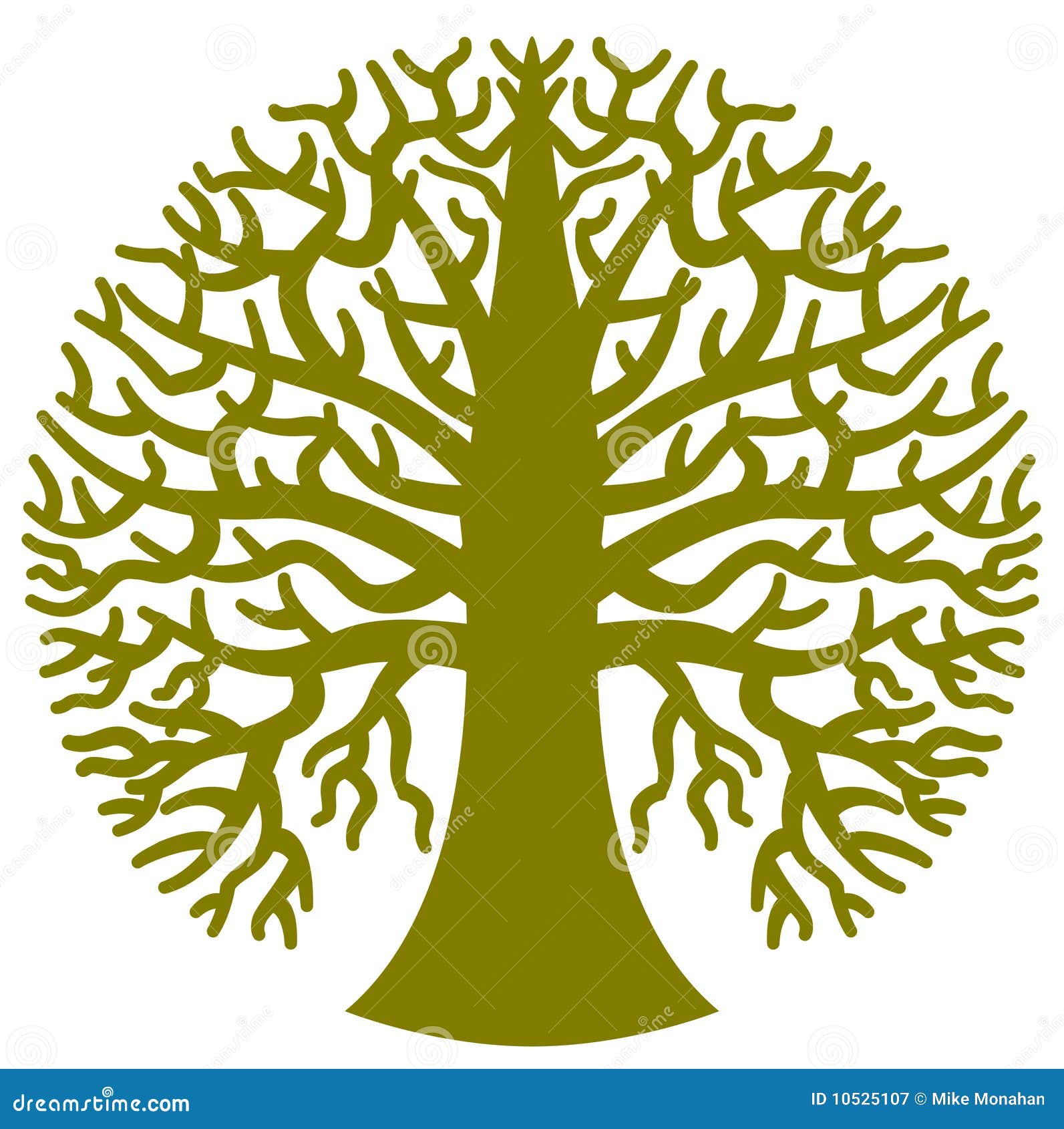 Green Tree In Circular Shape Stock Vector - Illustration of circular ...