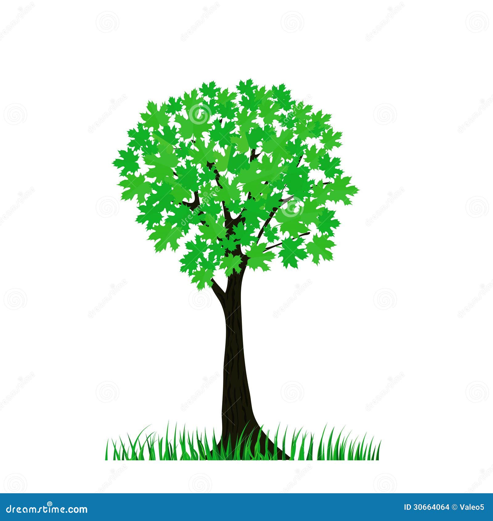 Green tree stock vector. Illustration of painting, floral - 30664064