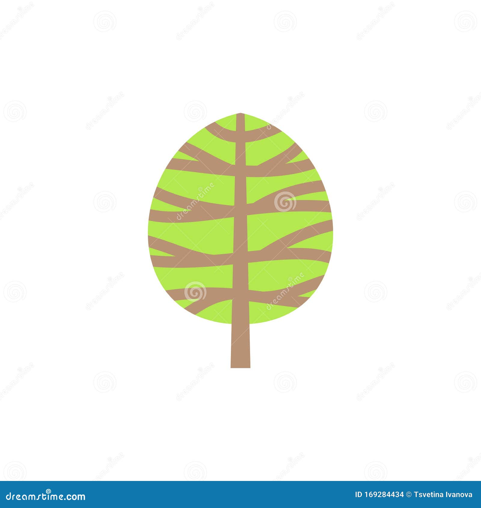 Green Tree Colorful Vector Cartoon Icon. Stock Vector - Illustration of ...