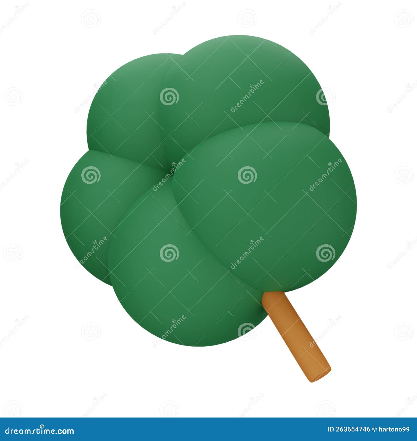 Green Tree 3D Illustration Isolated on White Background Stock ...