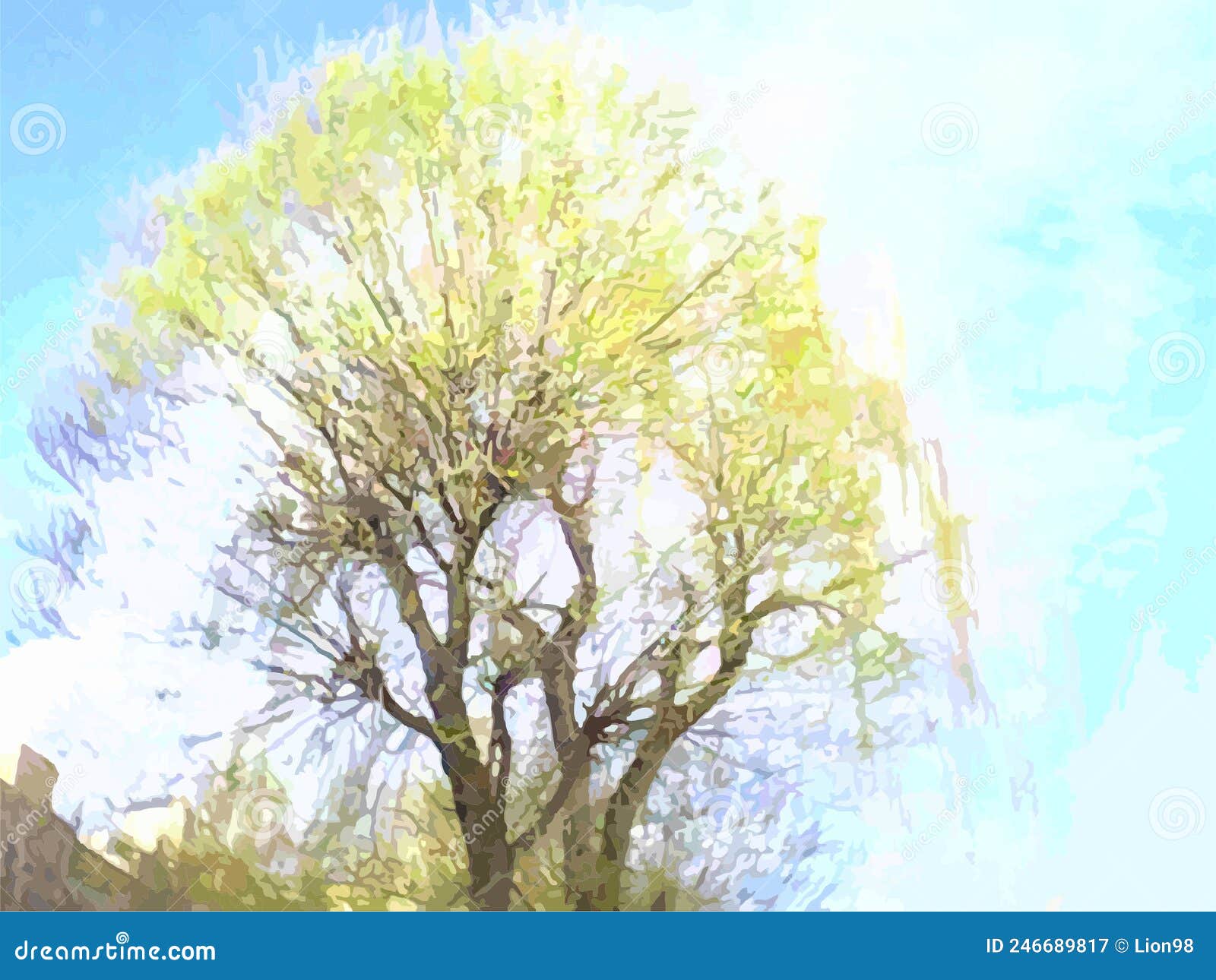 Green Tree in Daylight for Backgrounds or Posters Stock Vector ...