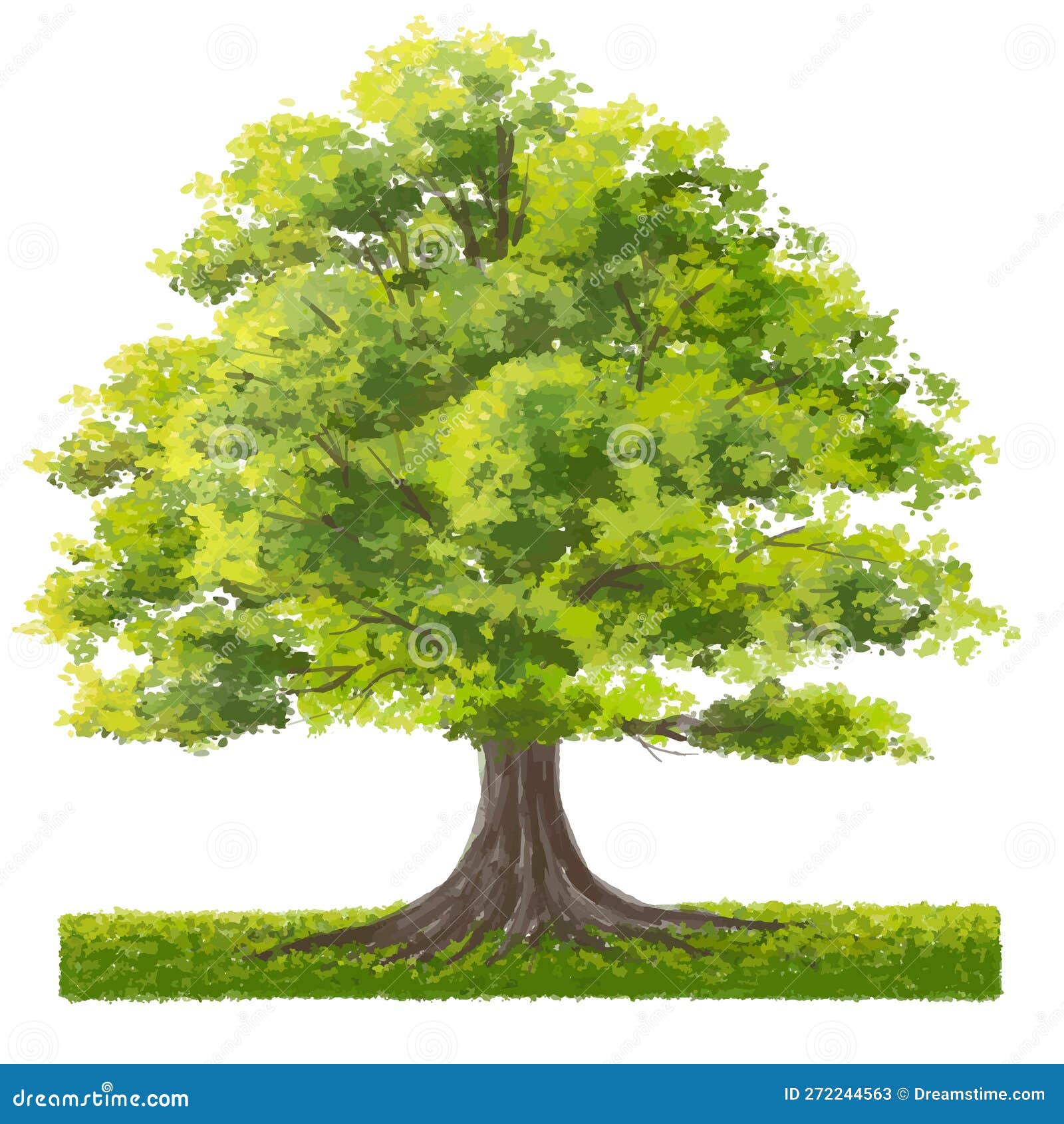 Green Tree Elevation for Landscape Scenery Background Stock Vector ...