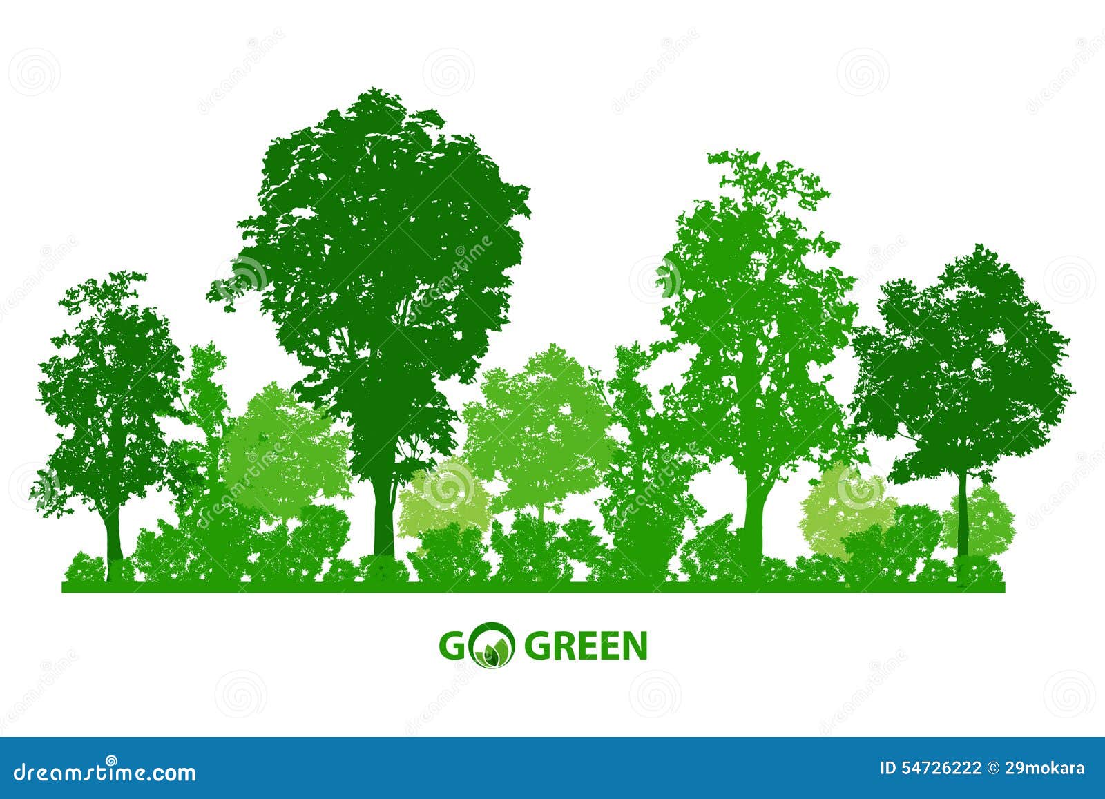 Green tree forest abstract stock vector. Illustration of business ...