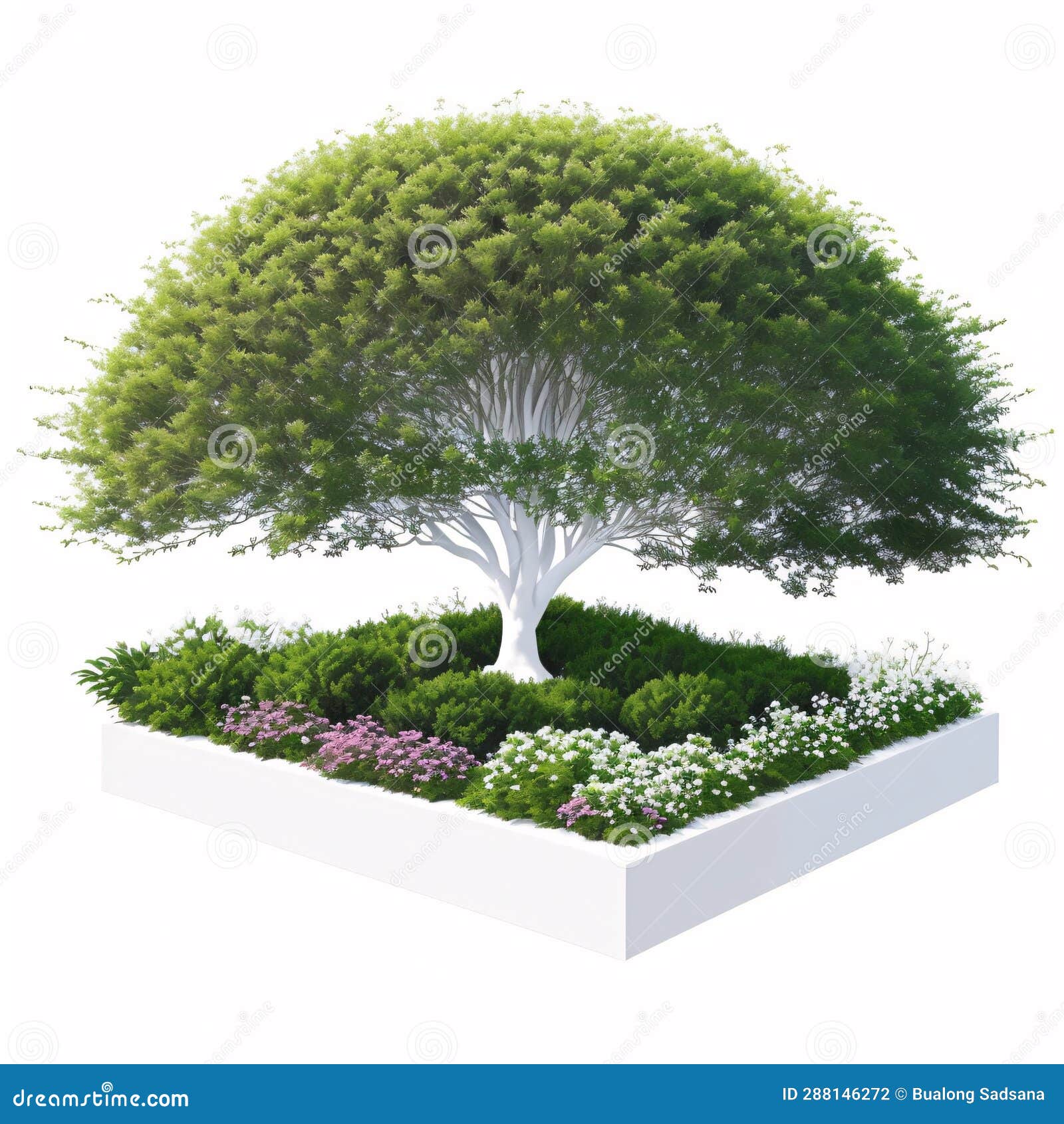 Green Tree or Forest Side View for Landscape and Architecture Drawing ...