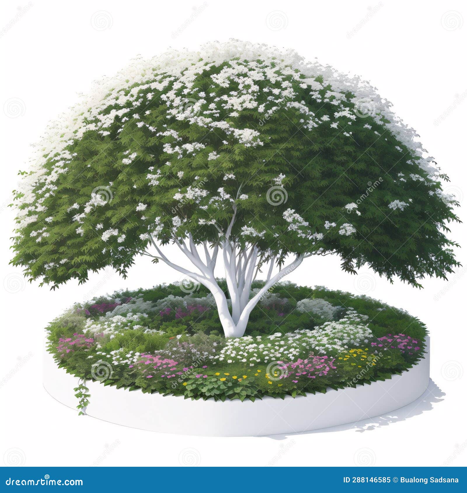 Green Tree or Forest Side View for Landscape and Architecture Drawing ...