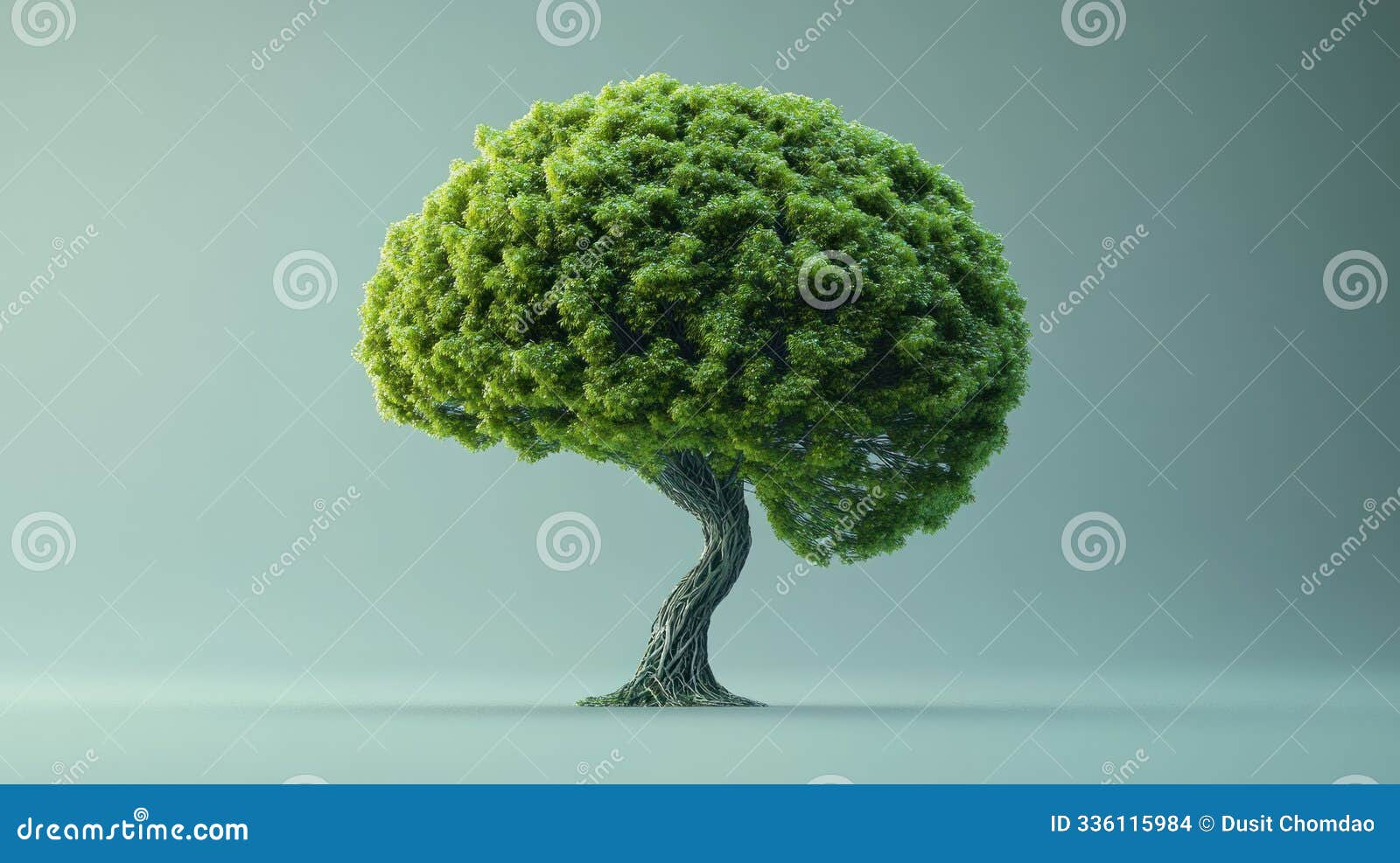 Green Tree in Form of Human Brain. Green Thinking Concept Stock Photo ...