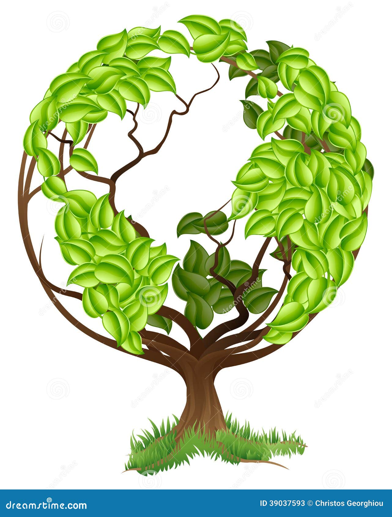 Green Tree Globe Earth World Concept Stock Vector - Illustration of ...