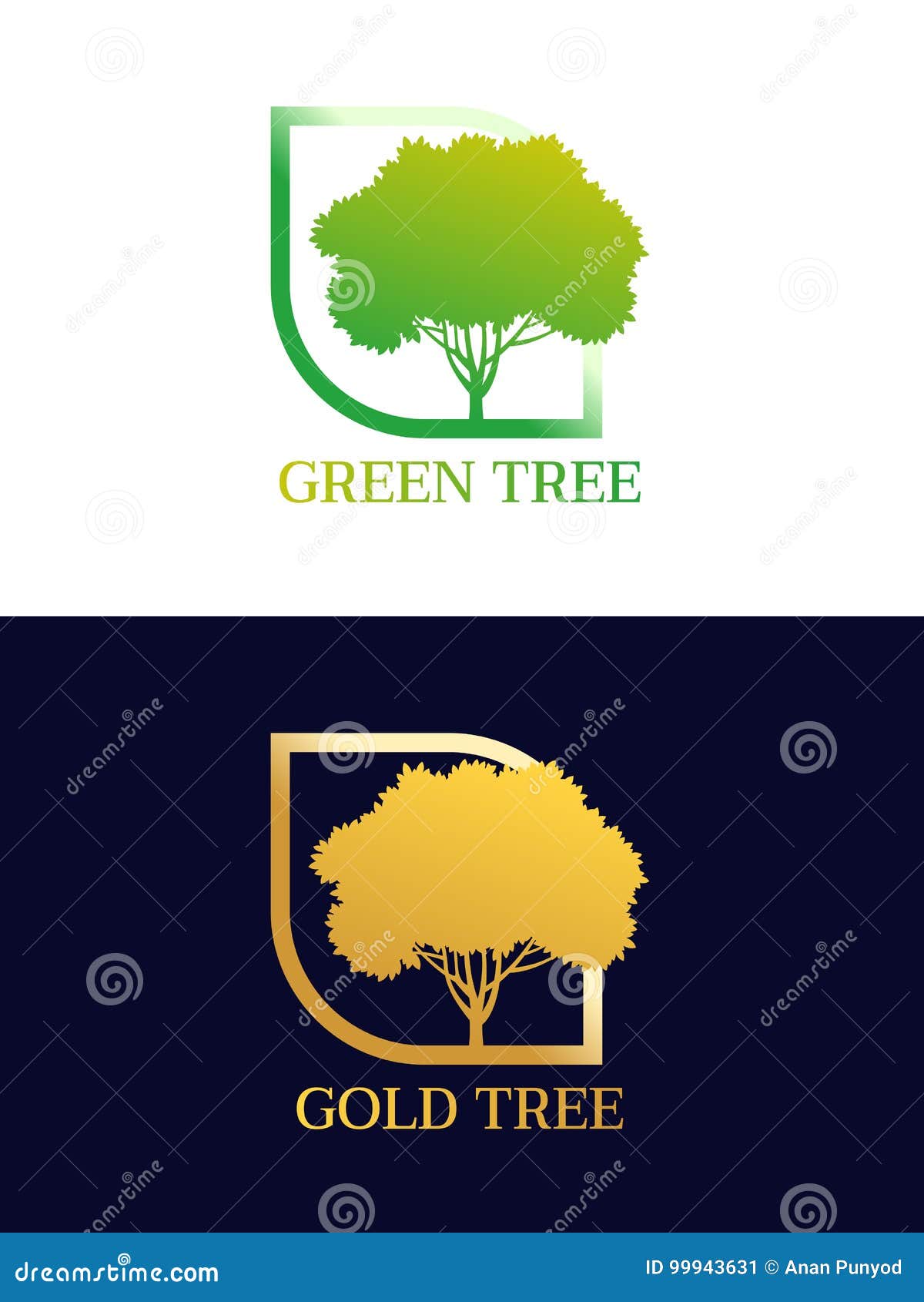 Tree With A Curved Crown Vector Illustration | CartoonDealer.com #83484616