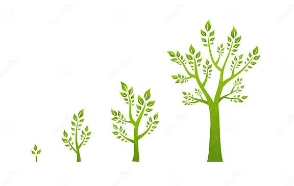 Green Tree Growth Eco Concept Stock Vector - Illustration of cycle ...