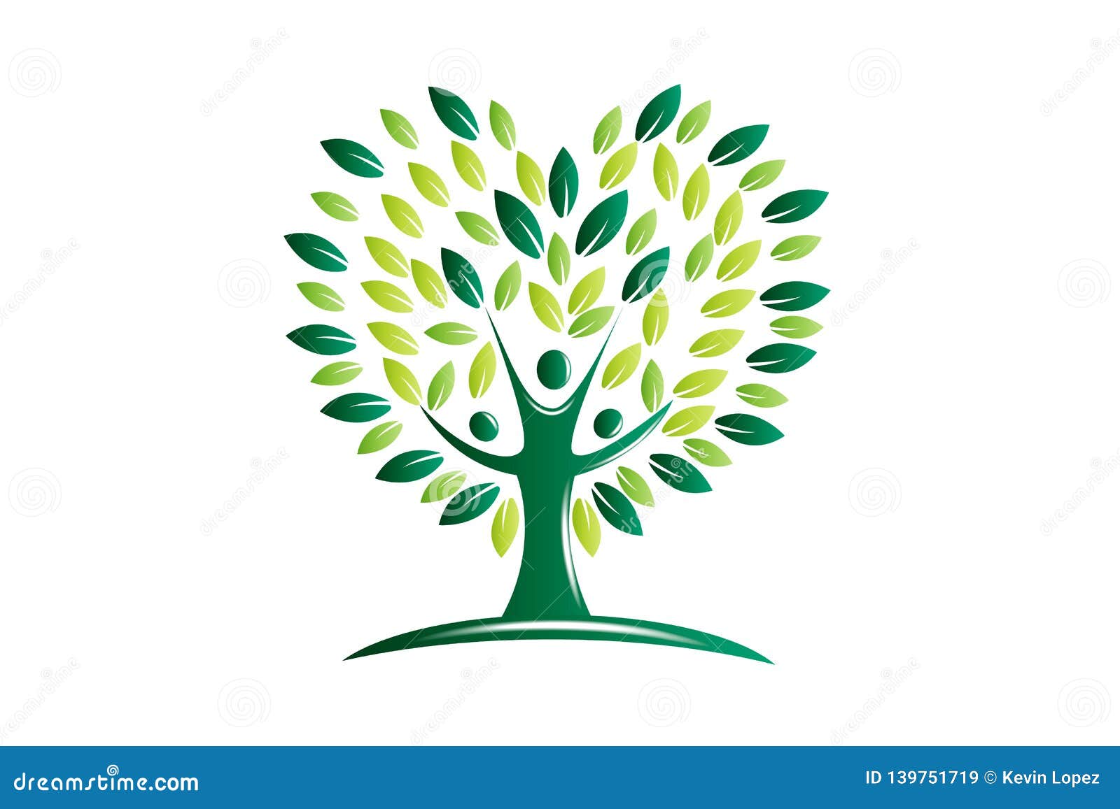 Green Tree Health and Growth Vector Stock Vector - Illustration of ...