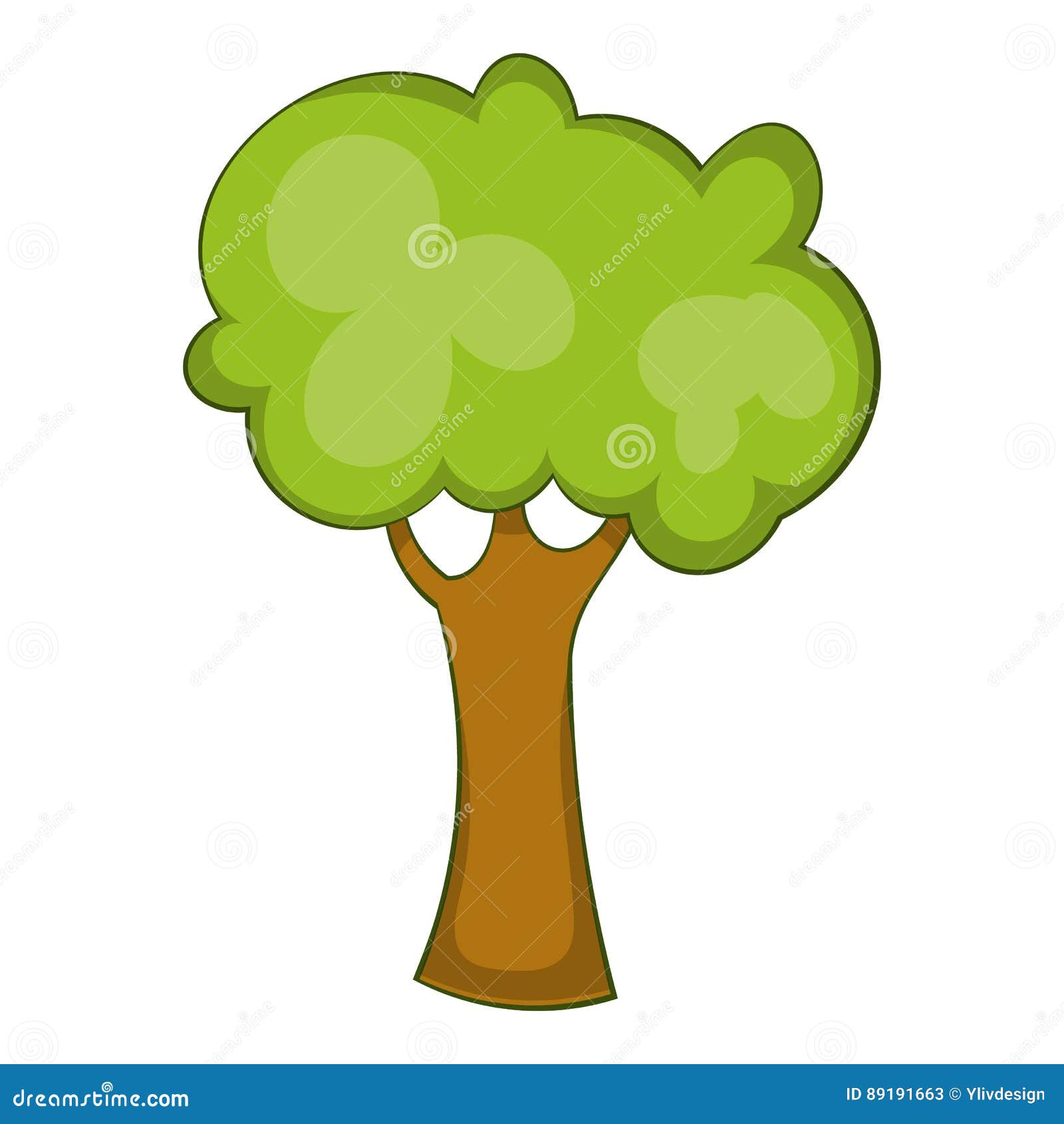 Green Tree Icon, Cartoon Style Stock Vector - Illustration of plant ...
