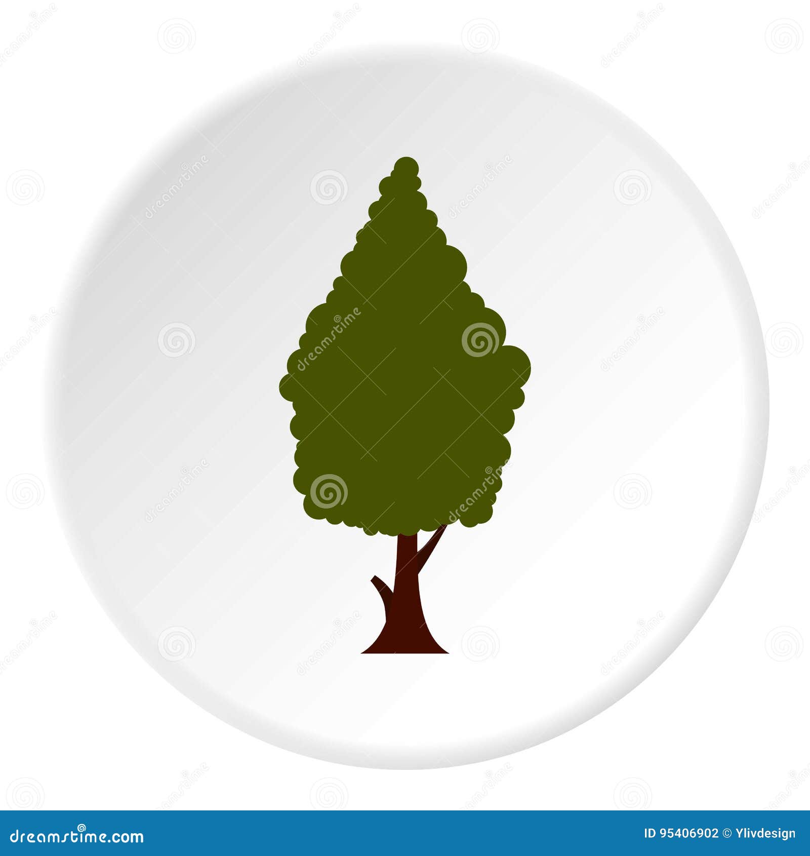 Green tree icon circle stock vector. Illustration of natural - 95406902