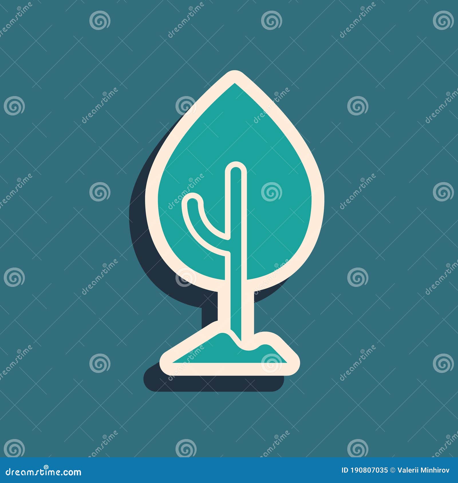 Green Tree Icon Isolated on Green Background. Forest Symbol. Long ...