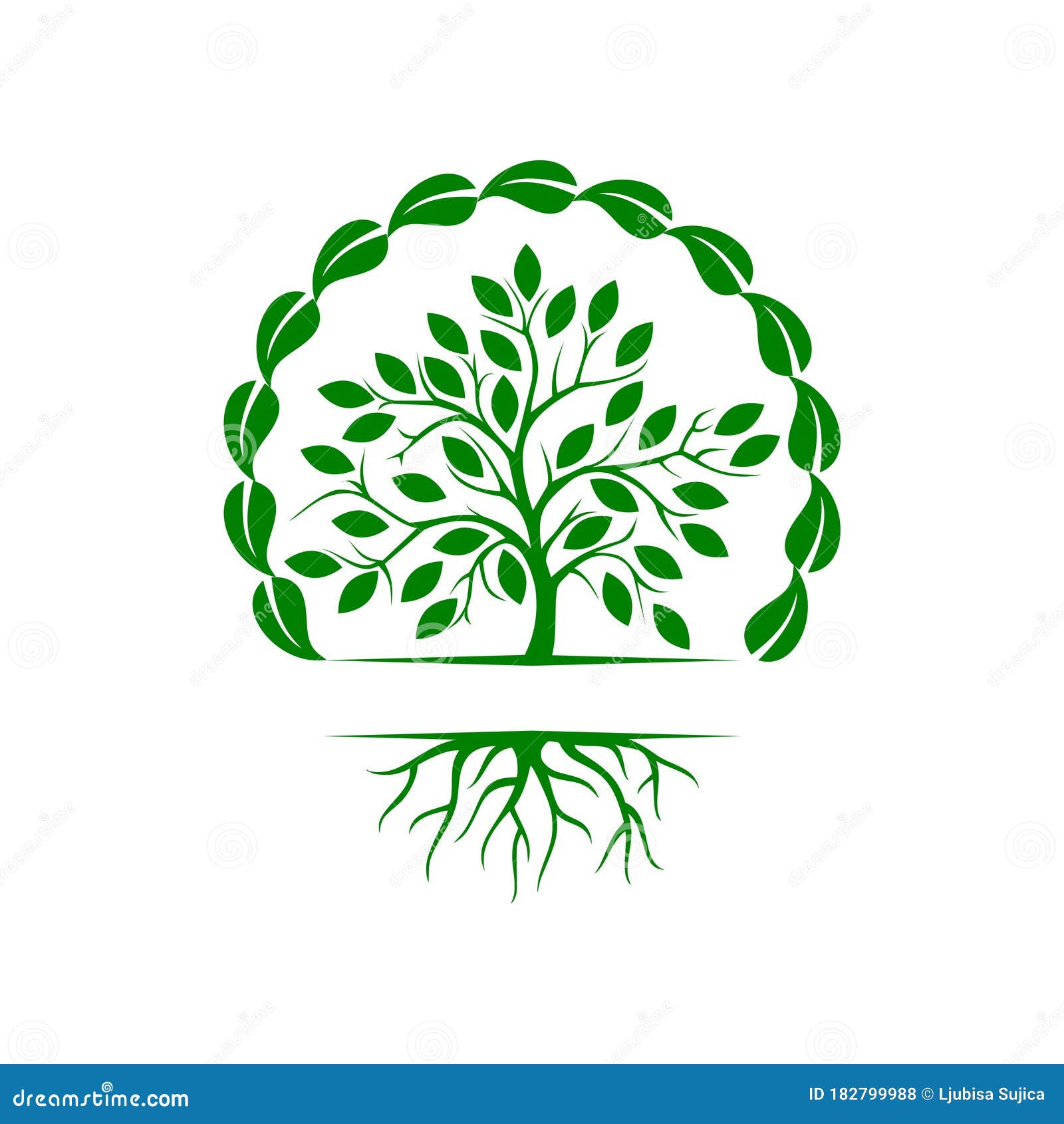 Green Tree Icon Isolated on White Background Stock Vector ...