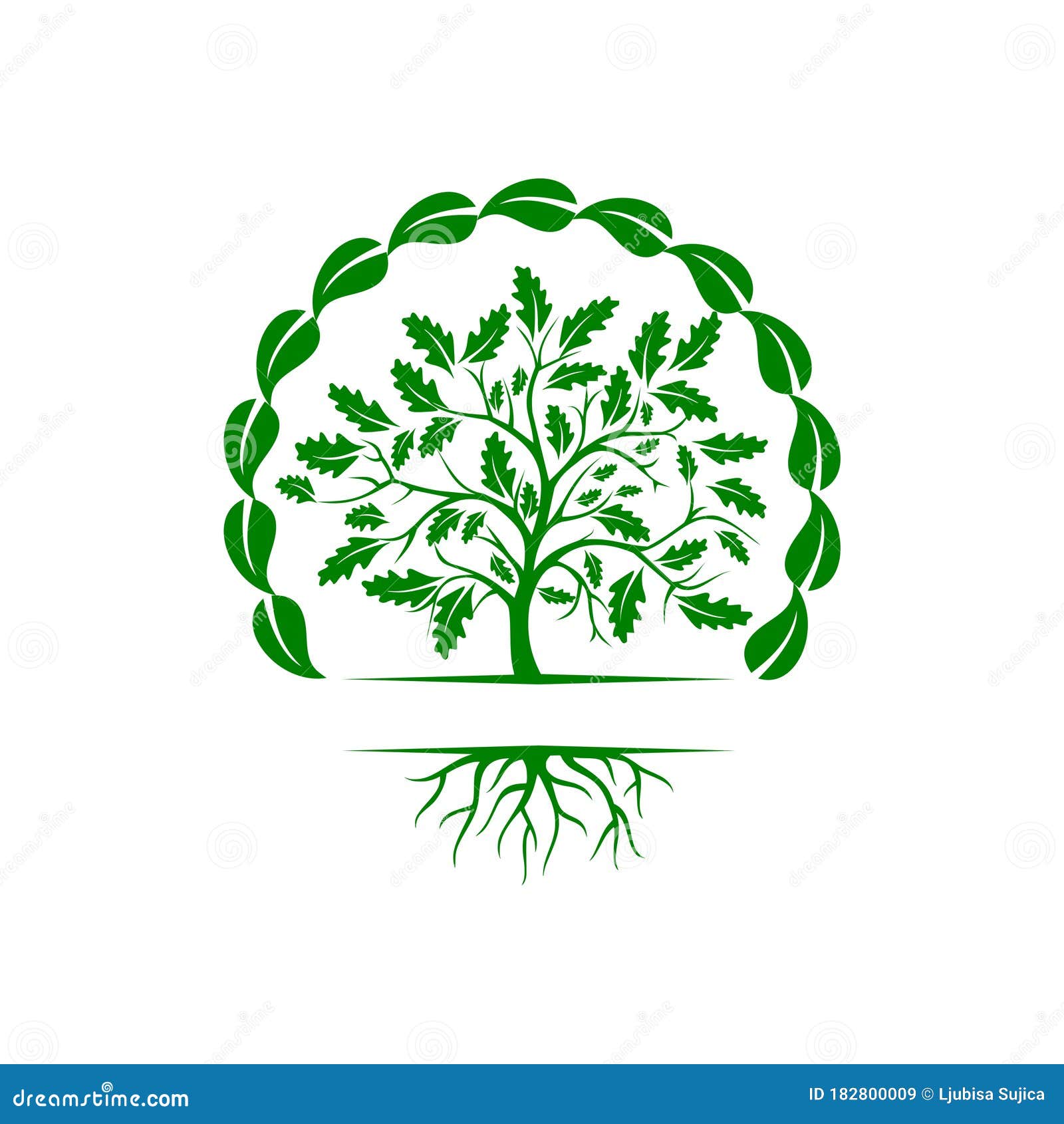 Green Tree Icon Isolated on White Background Stock Vector ...