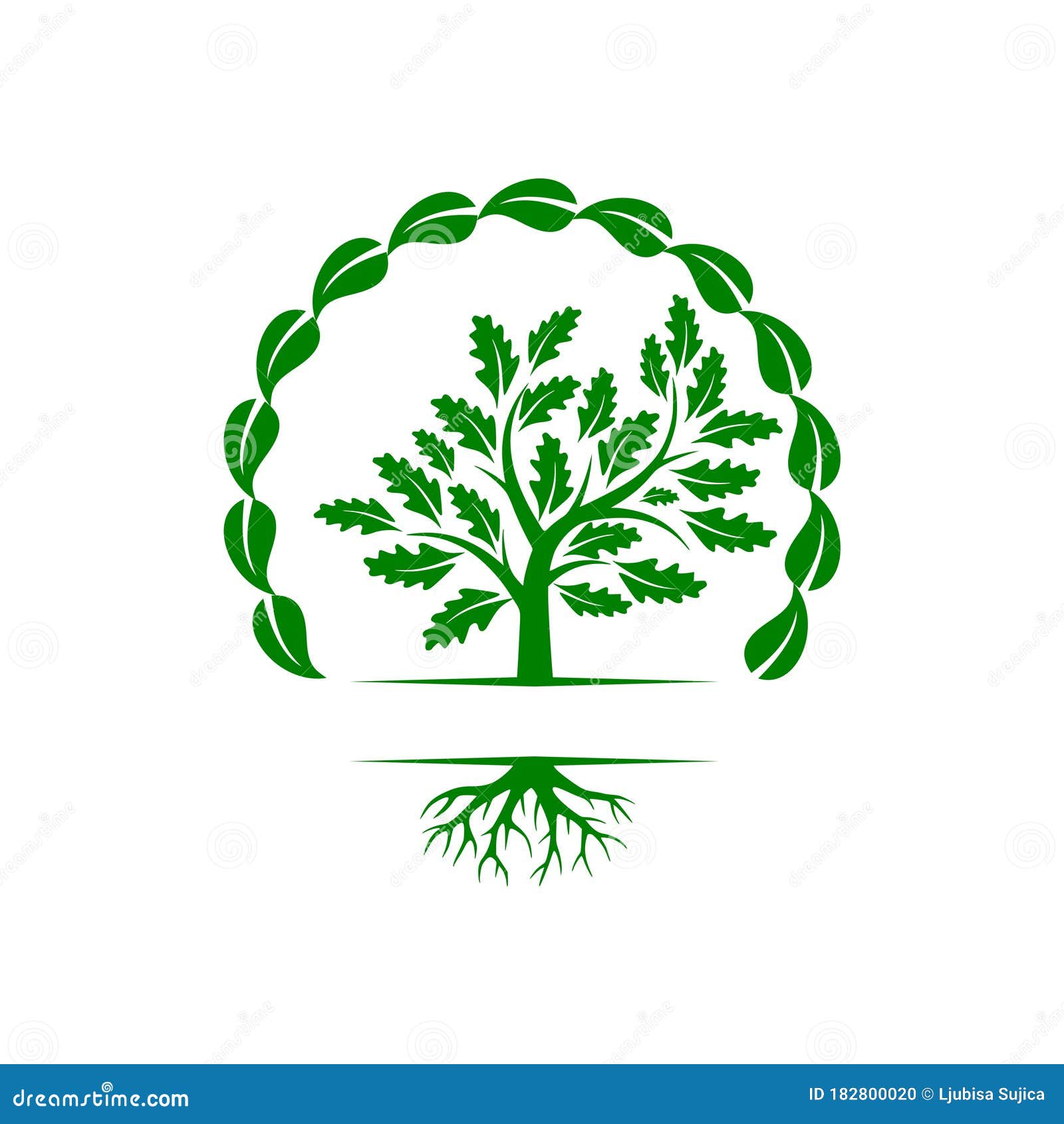 Green Tree Icon Isolated on White Background Stock Vector ...