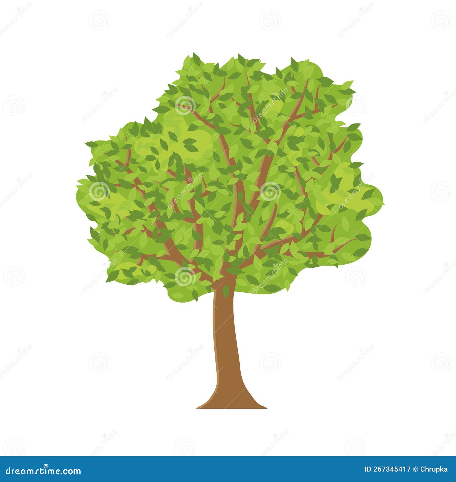Green tree icon stock vector. Illustration of tree, isolated - 267345417