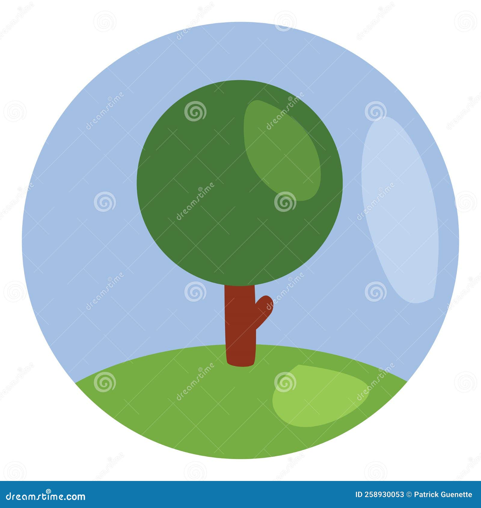 Green tree, icon stock vector. Illustration of beautiful - 258930053