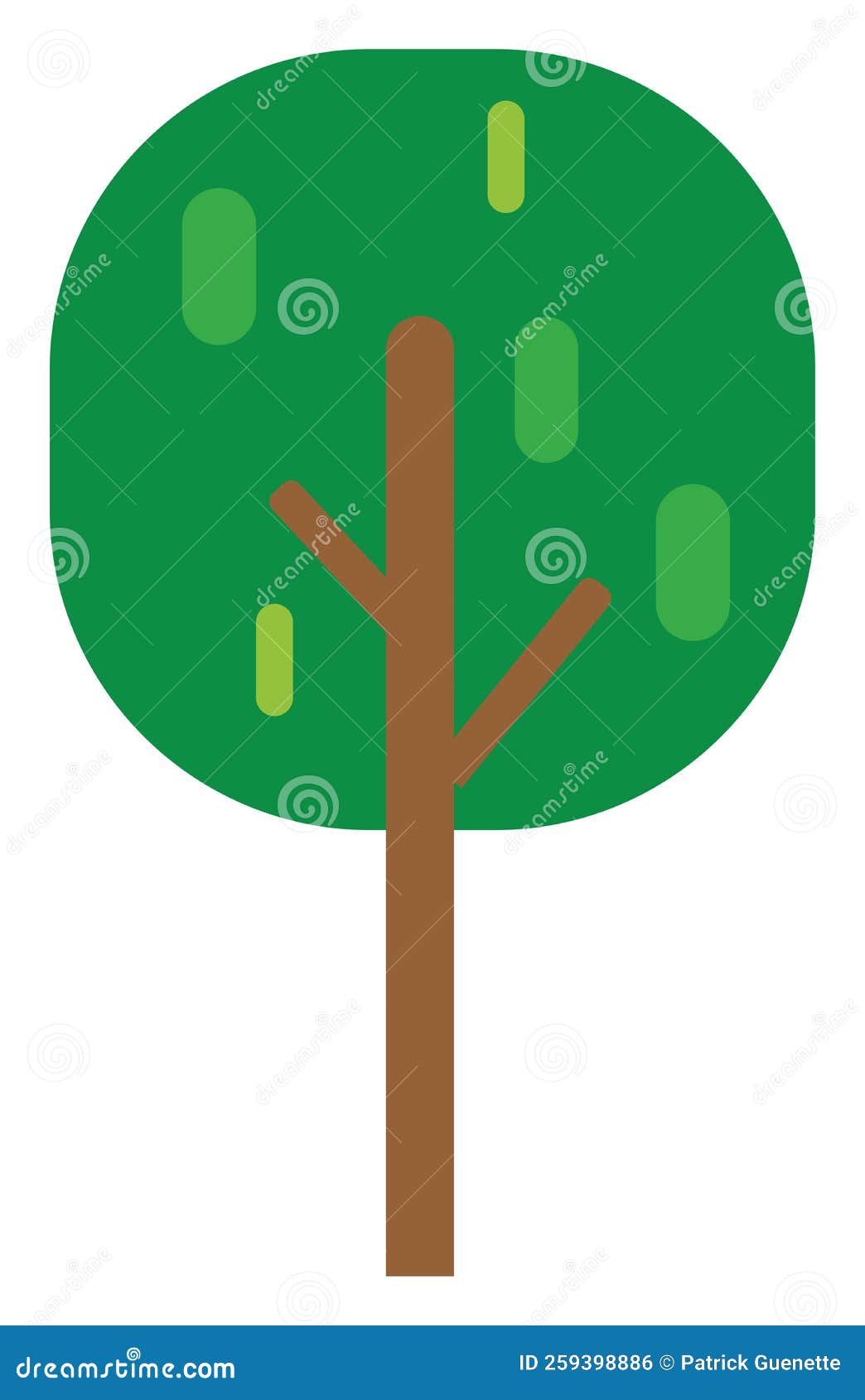 Green tree, icon stock vector. Illustration of graphic - 259398886