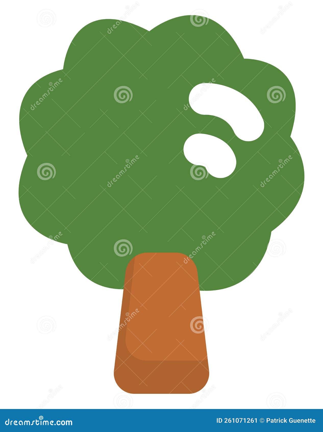 Green tree, icon stock vector. Illustration of border - 261071261