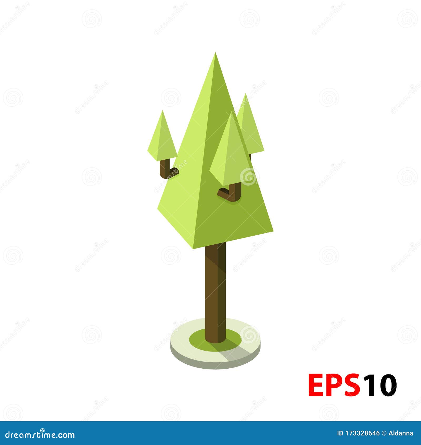 Green Tree Isometric Illustration Stock Vector - Illustration of ...