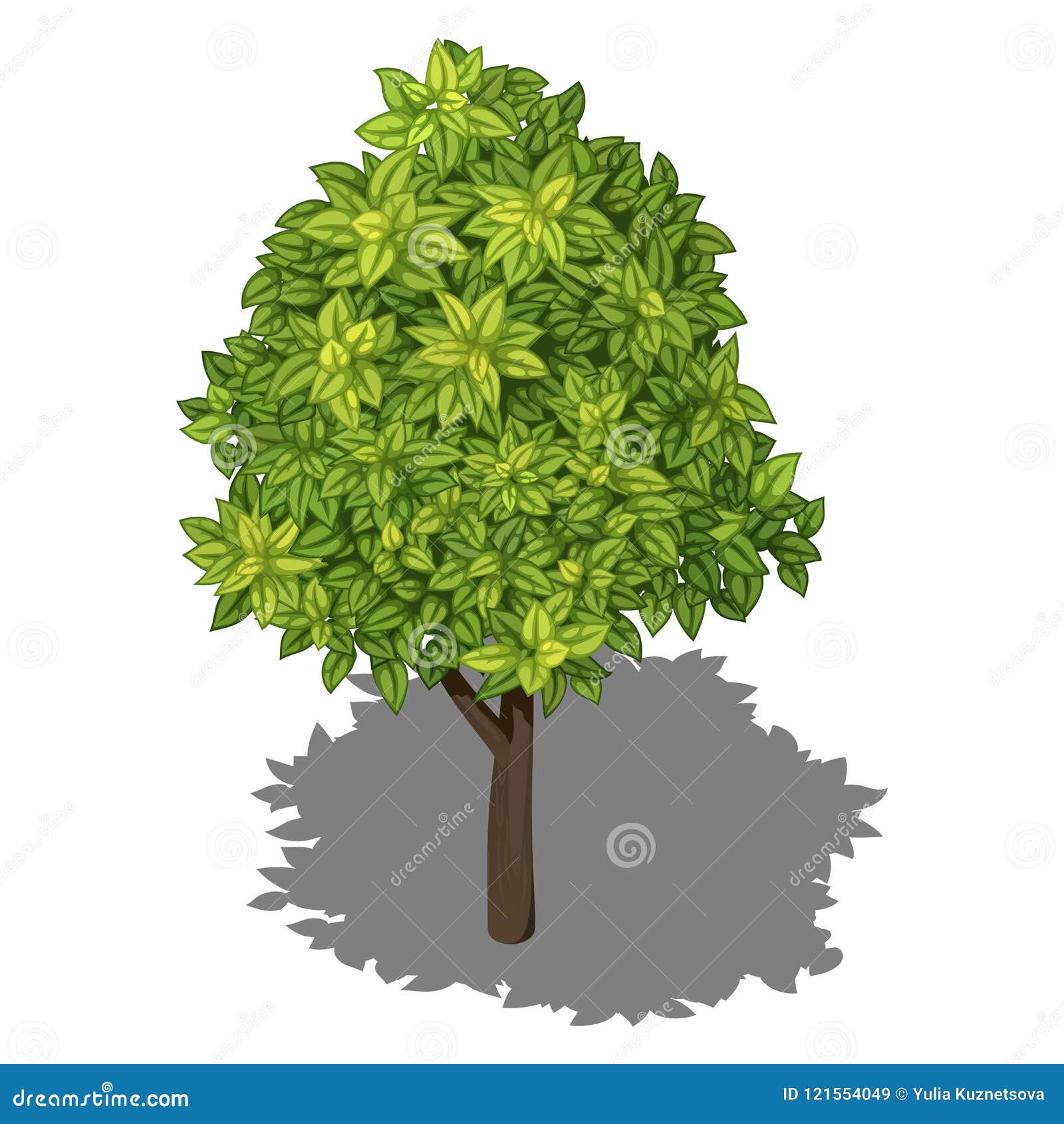 Green Tree in Isometric View, Vector Image on White Background Stock ...