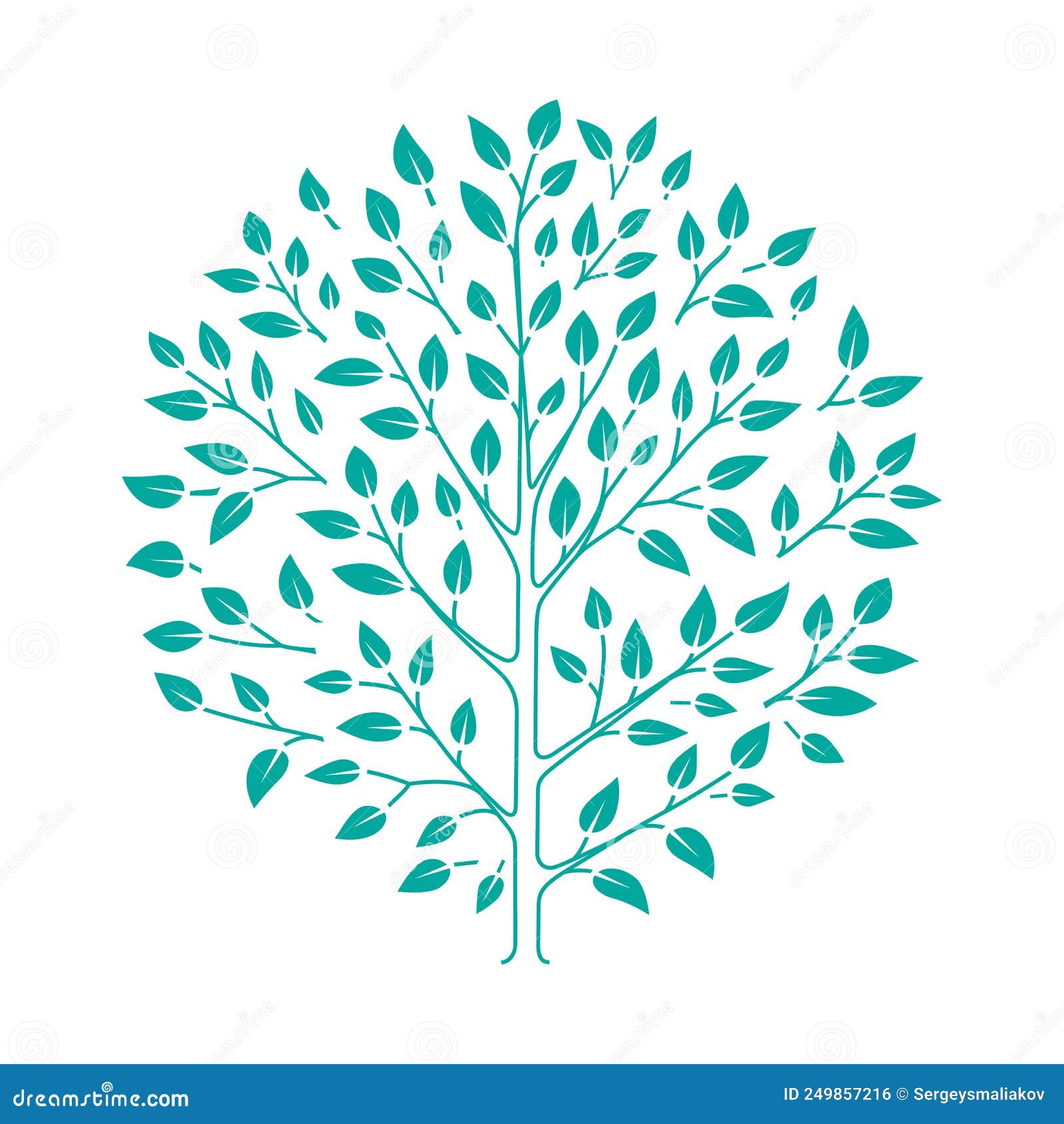 Green Tree. Line art stock vector. Illustration of organic - 249857216