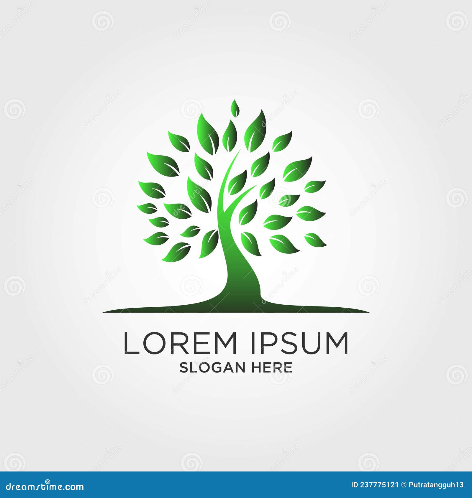 Green tree logo design stock vector. Illustration of clean - 237775121