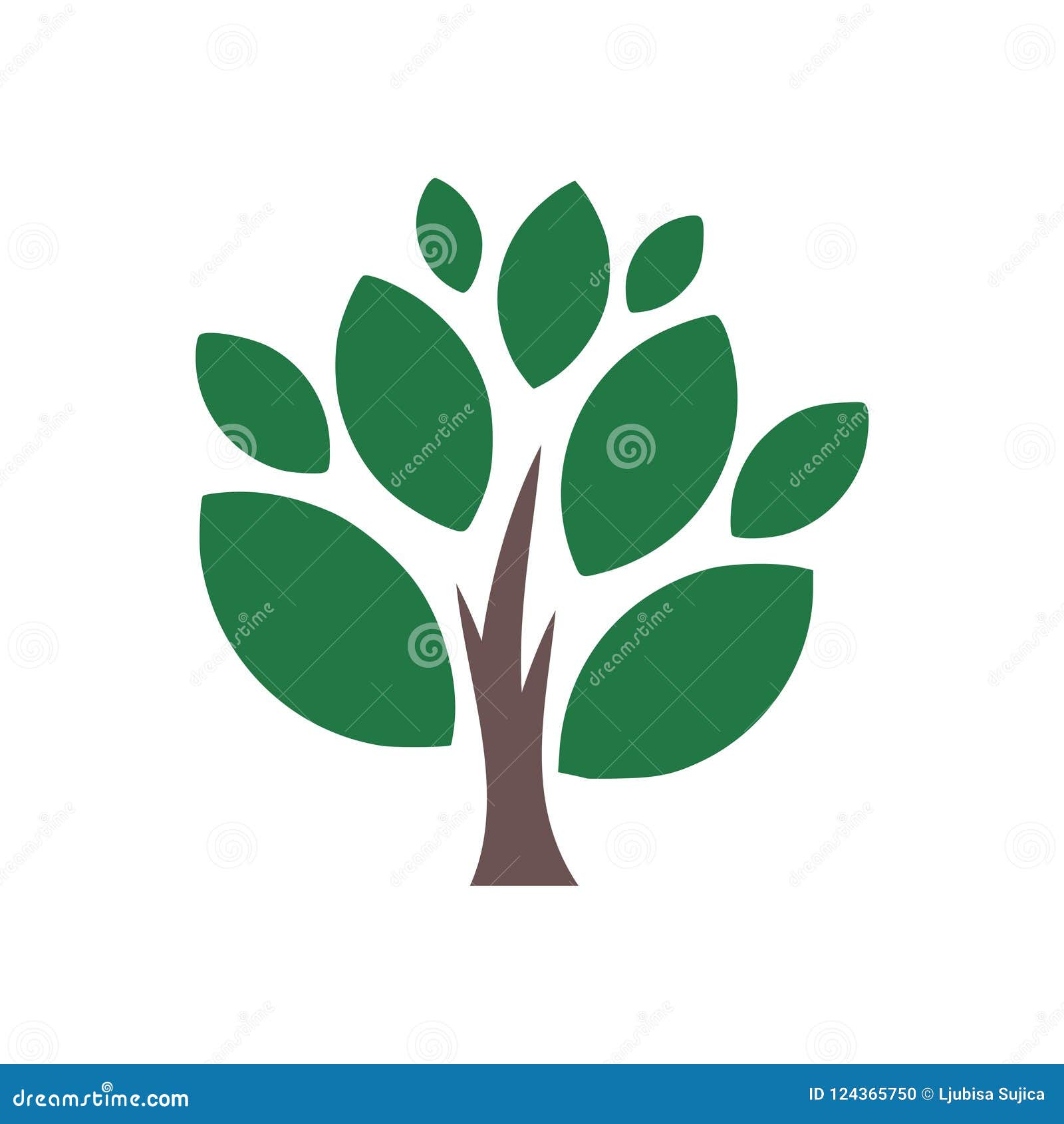 Green Tree Logo Design, Simple Vector Tree Icon Stock Vector ...