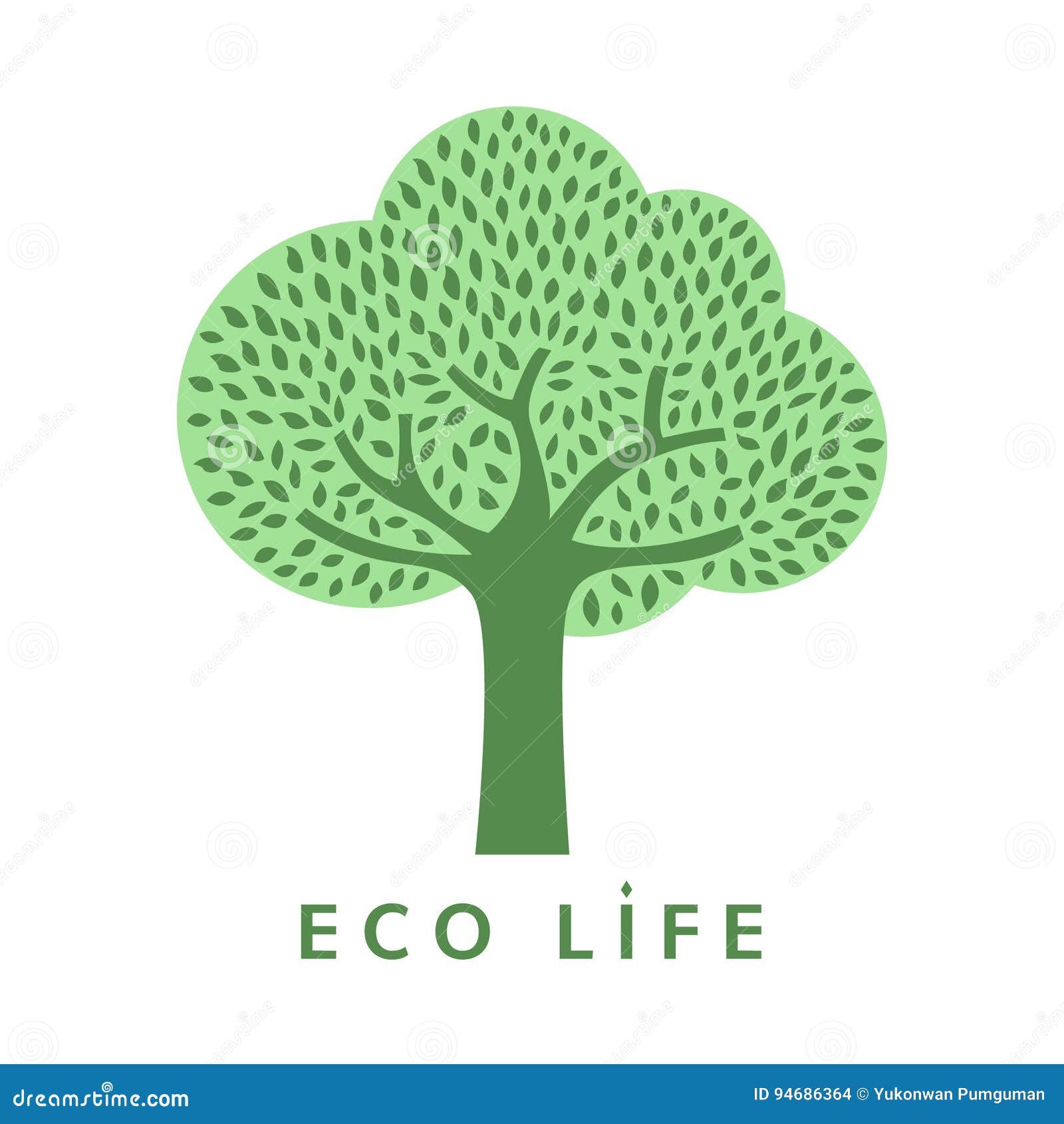 Green Tree Logo Flat Design, Isolated Vector Illustration Stock Vector ...