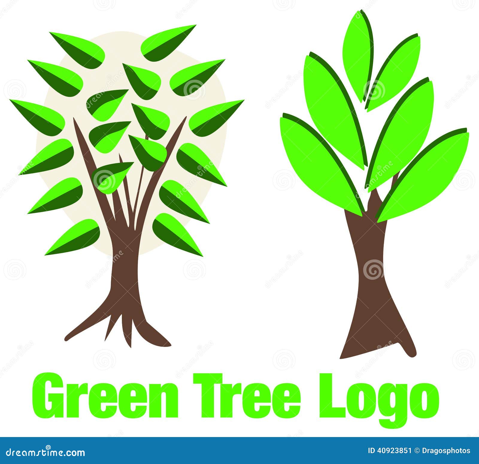 Green tree logo with leafs stock illustration. Illustration of clipart ...