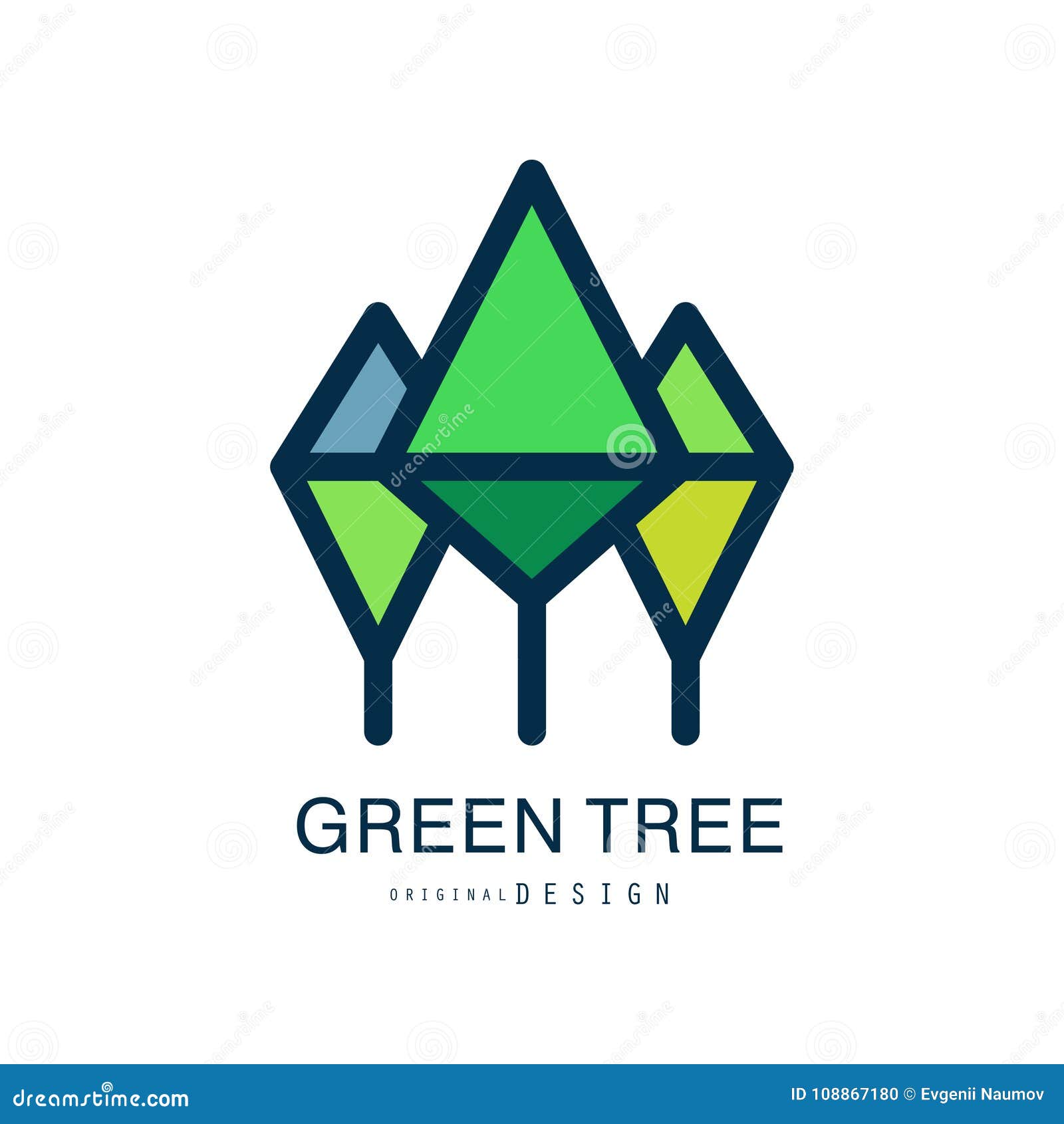 Green Tree Logo Template Original Design, Abstract Organic Element ...