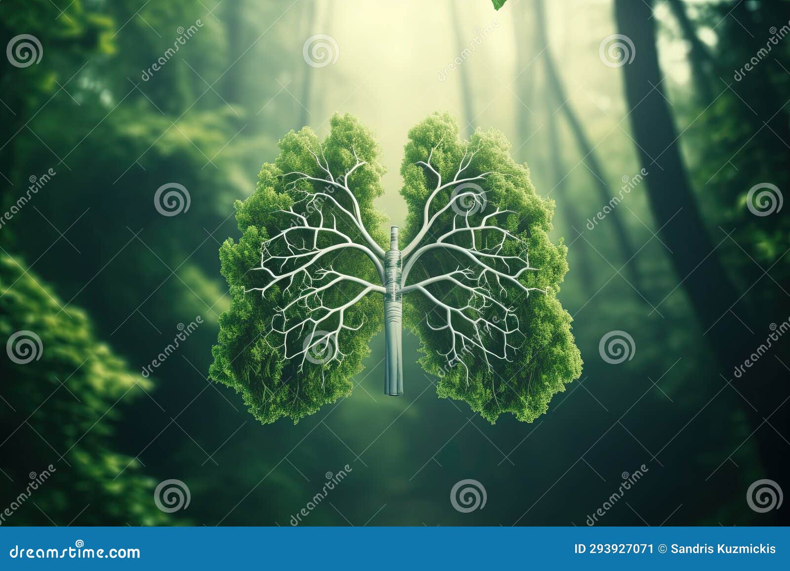 Green Tree Lungs Isolated on Green Forest. Generative AI Stock ...