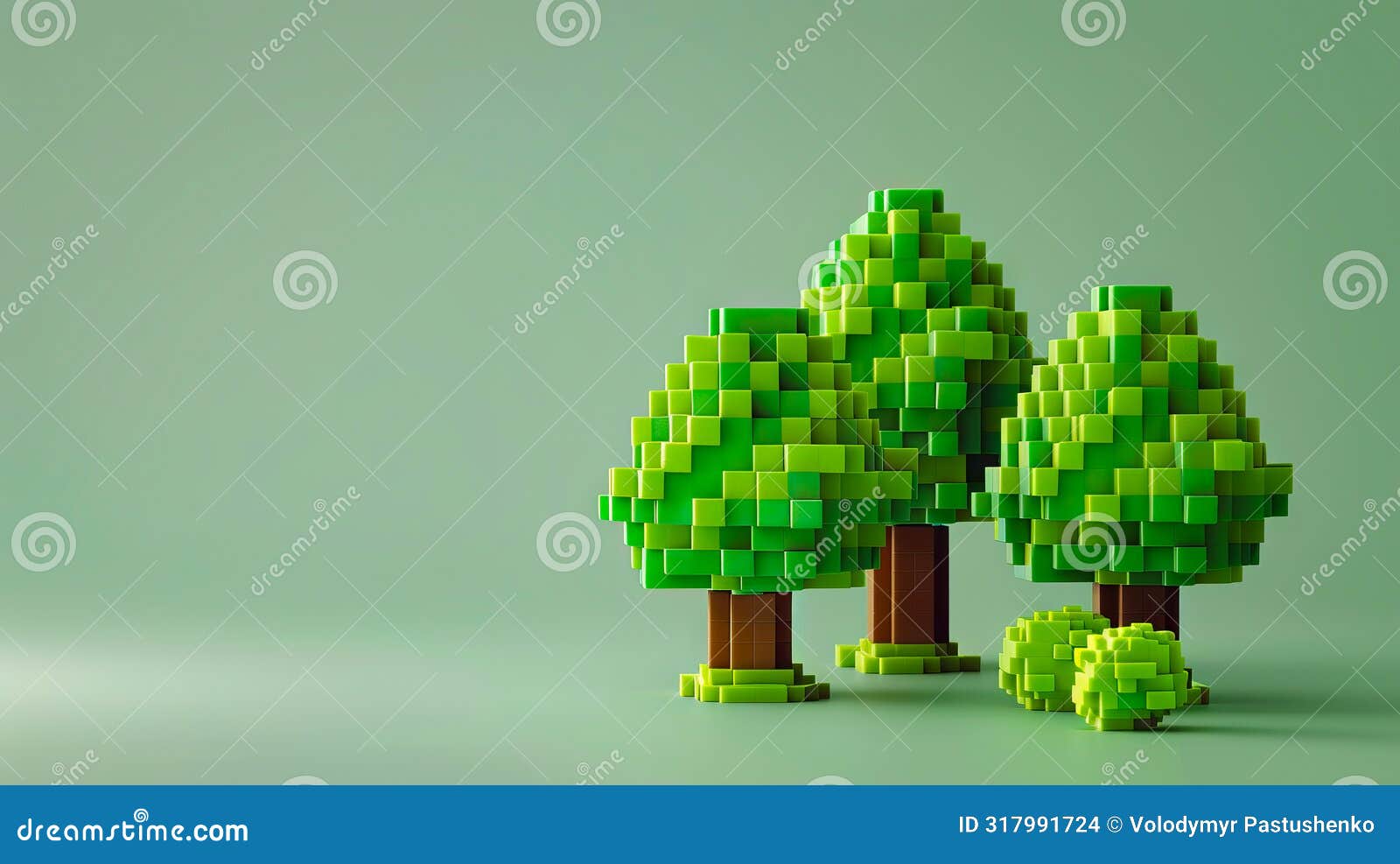 A Green Tree Made of Pixel Blocks Stock Photo - Image of blocks ...