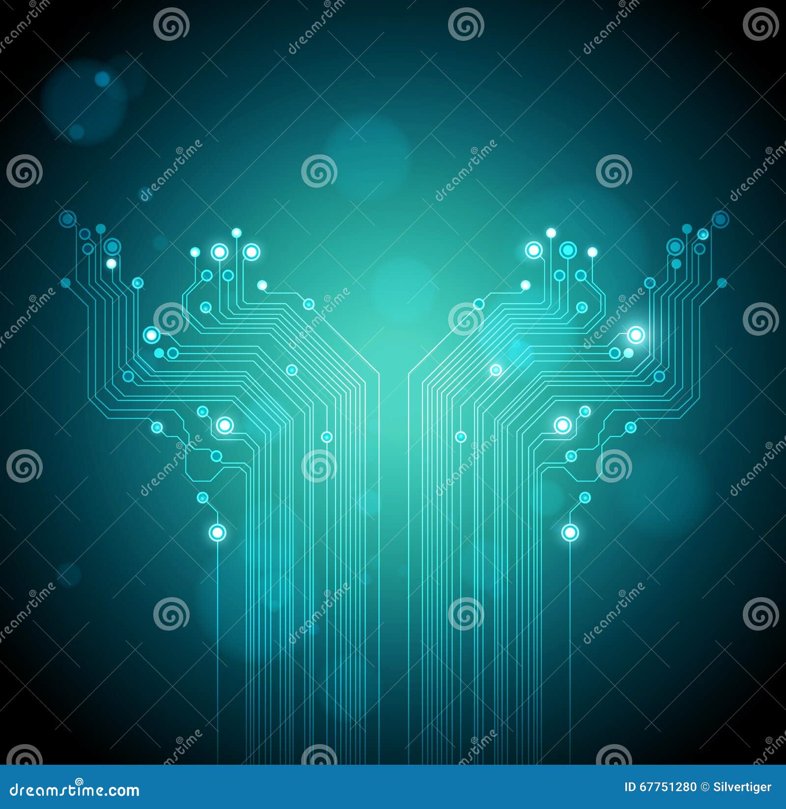 Green Tree Modern Technology Concept Background Stock Vector ...