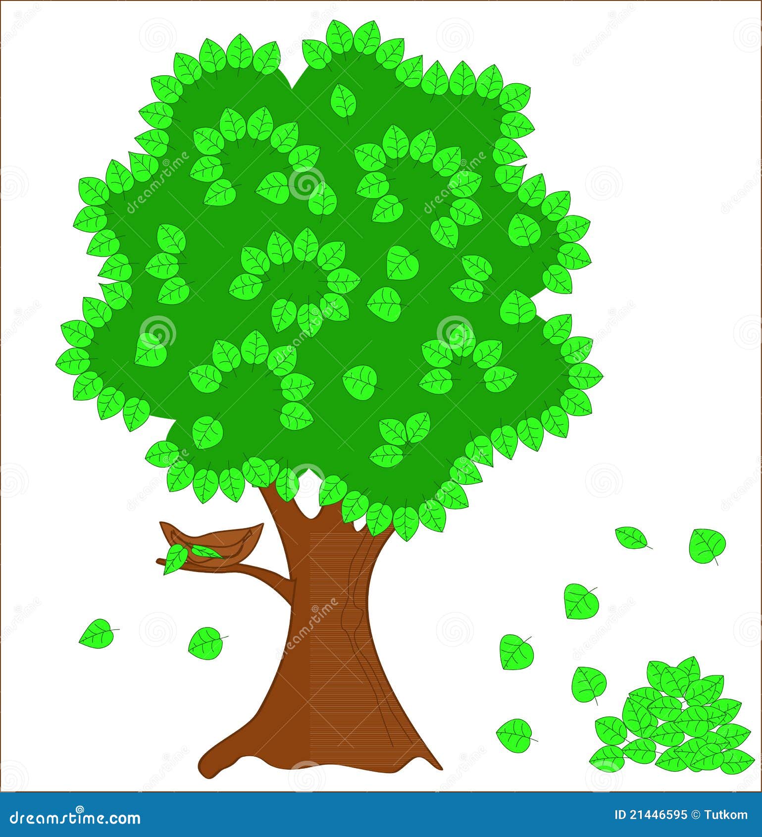 Green tree with nest stock vector. Illustration of nest - 21446595
