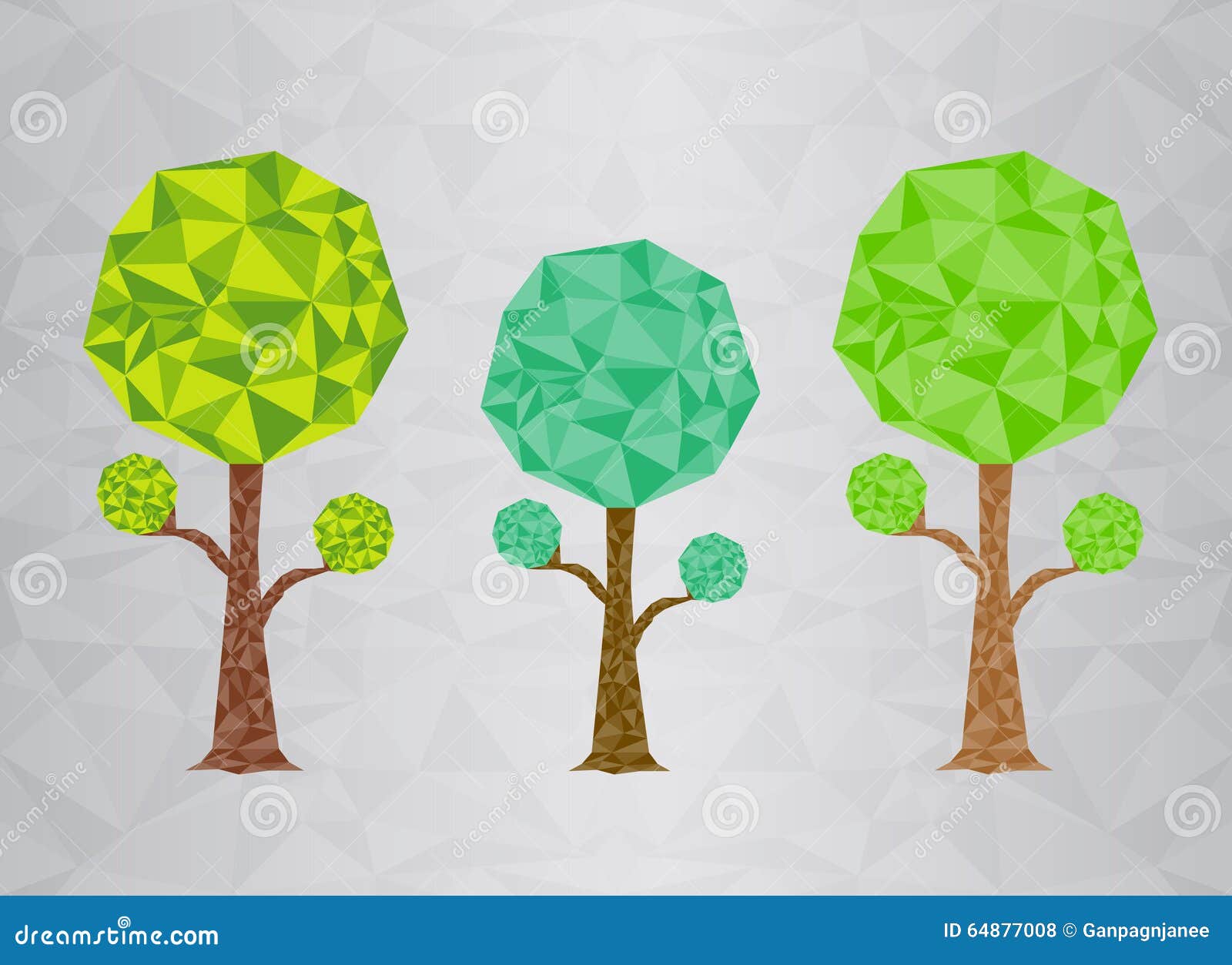 Green Tree Polygon Vector Illustration Stock Vector - Illustration of ...