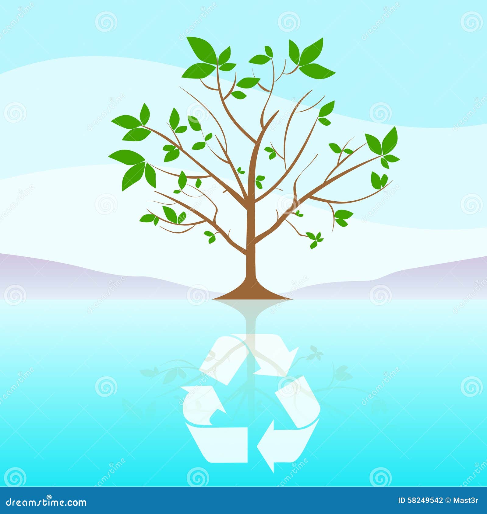 Tree With Recycle Symbol And Round Double Ended Arrows. Non-waste ...