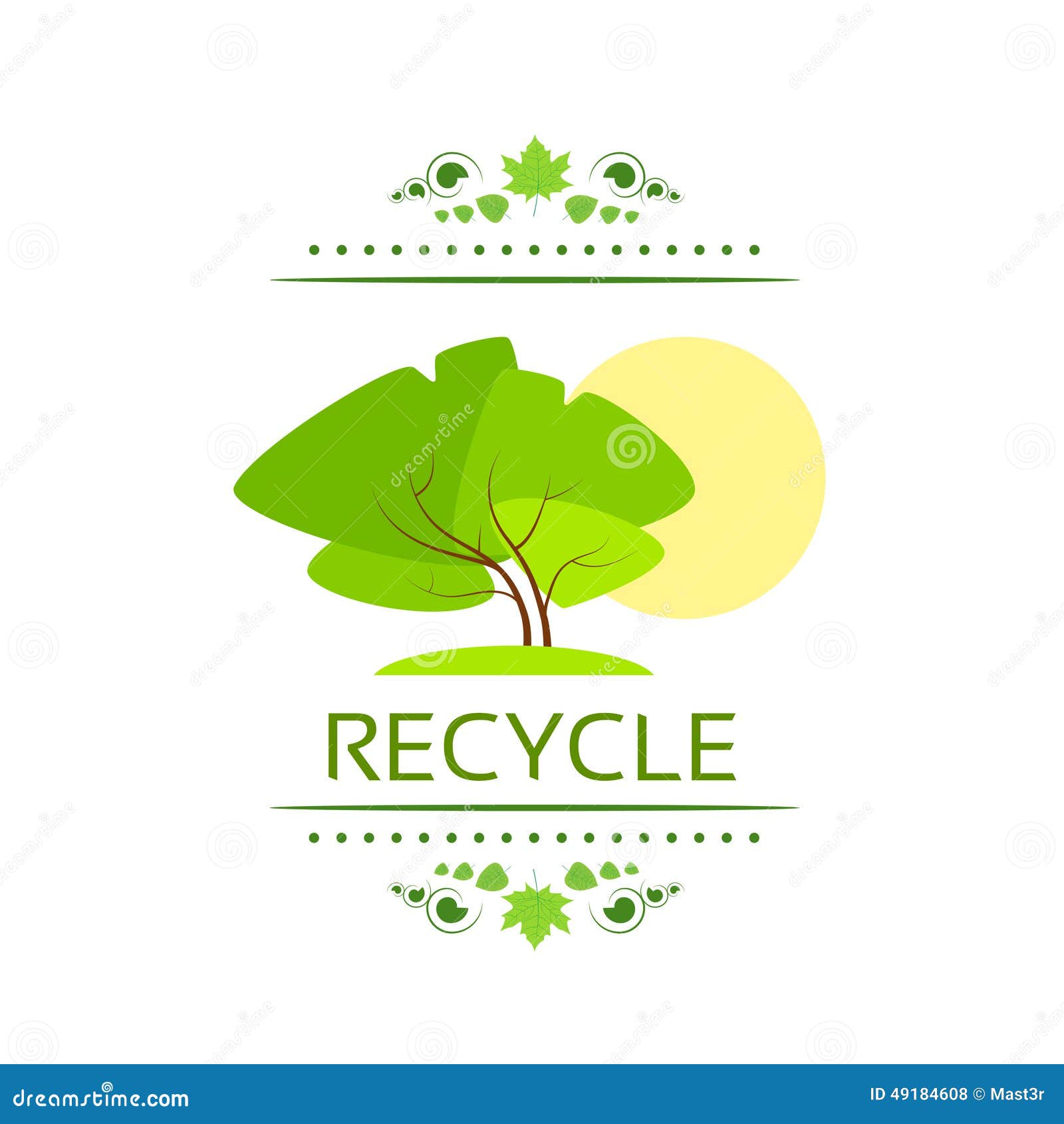 Green Tree Recycle Flat Eco Icon Vector Stock Vector - Illustration of ...
