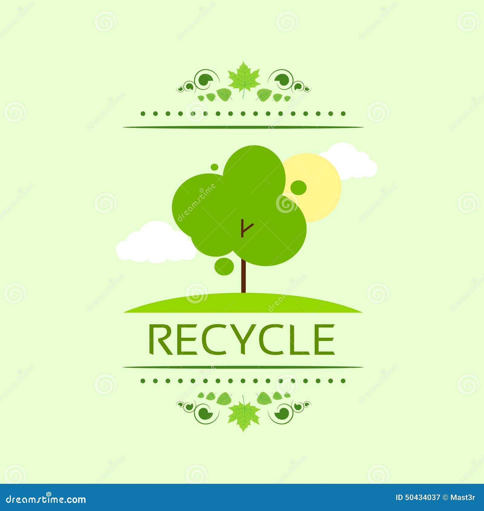 Green Tree Recycle Flat Eco Icon Vector Stock Vector - Illustration of ...