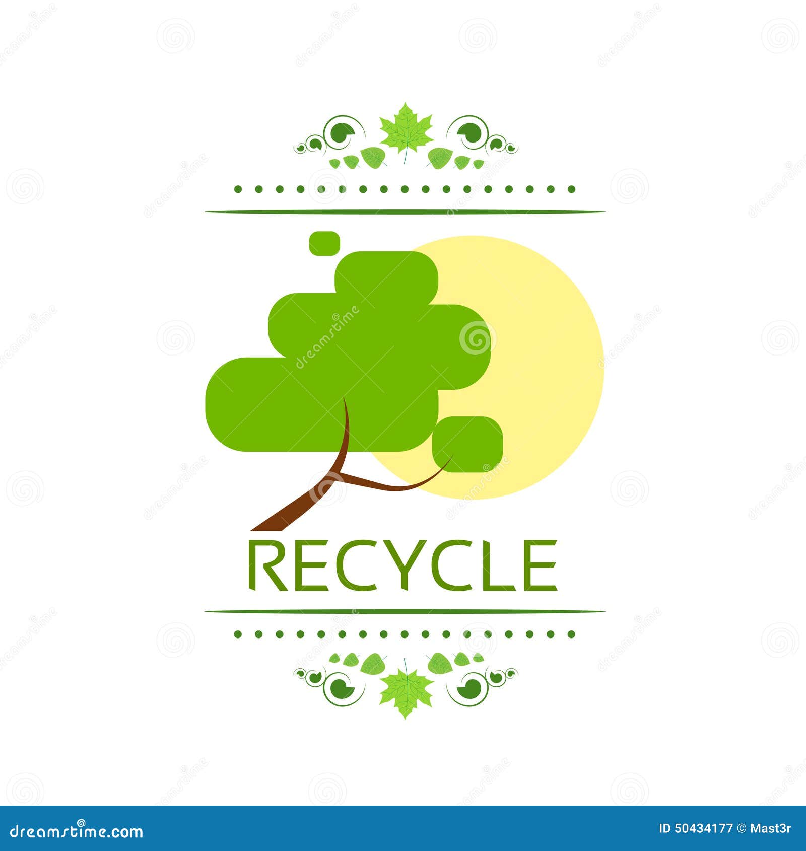 Tree With Recycle Symbol And Round Double Ended Arrows. Non-waste ...