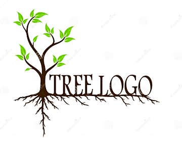 Green tree with roots. stock vector. Illustration of branches - 67939813
