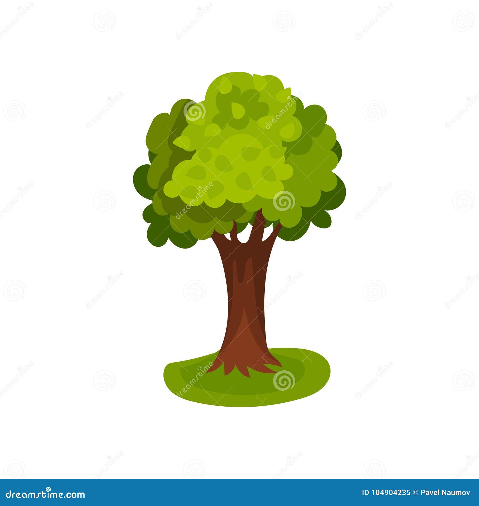 Green Tree with Round Crown Vector Illustration Stock Vector ...