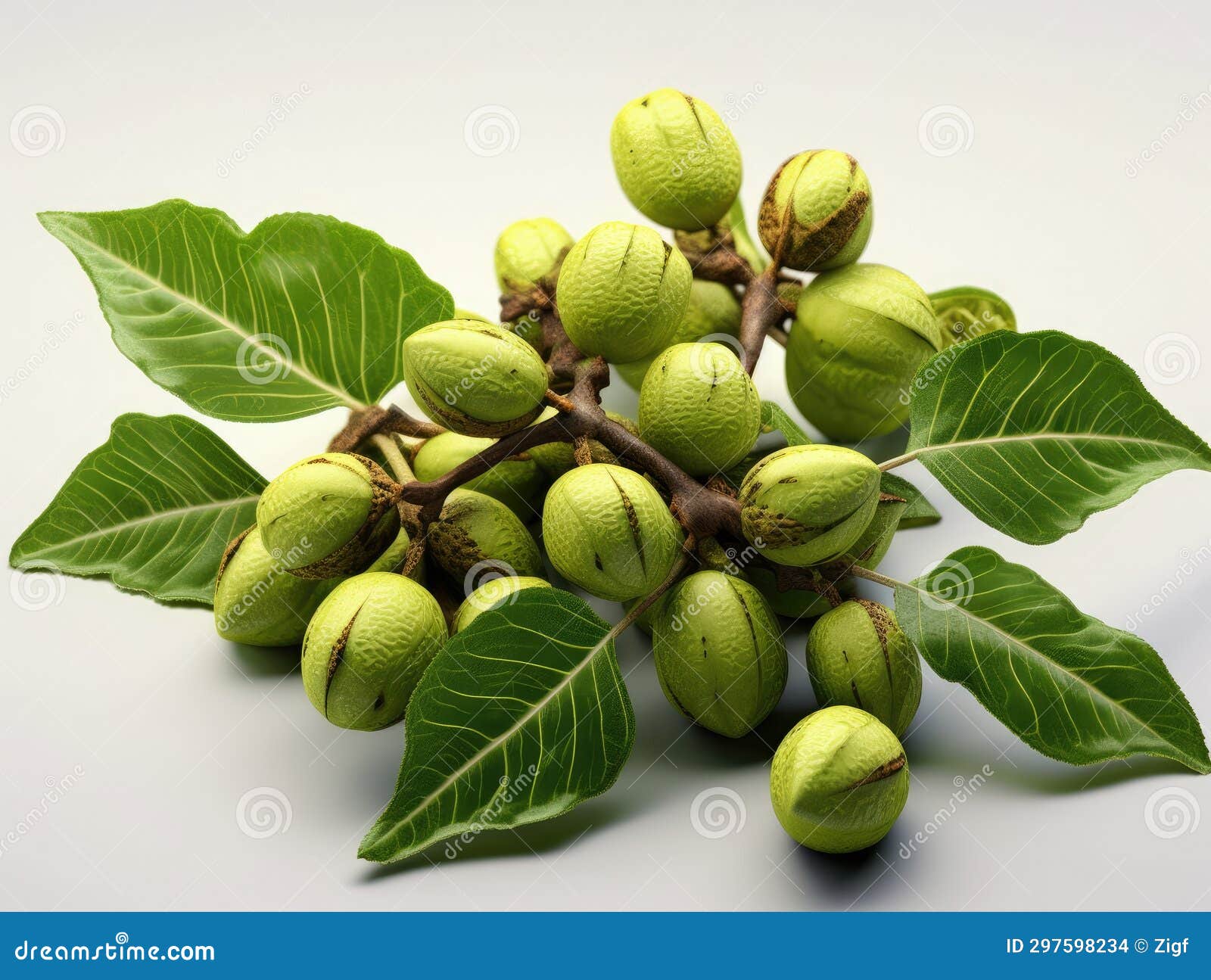 Green Tree with Several Clusters of Nuts Hanging from Its Branches ...
