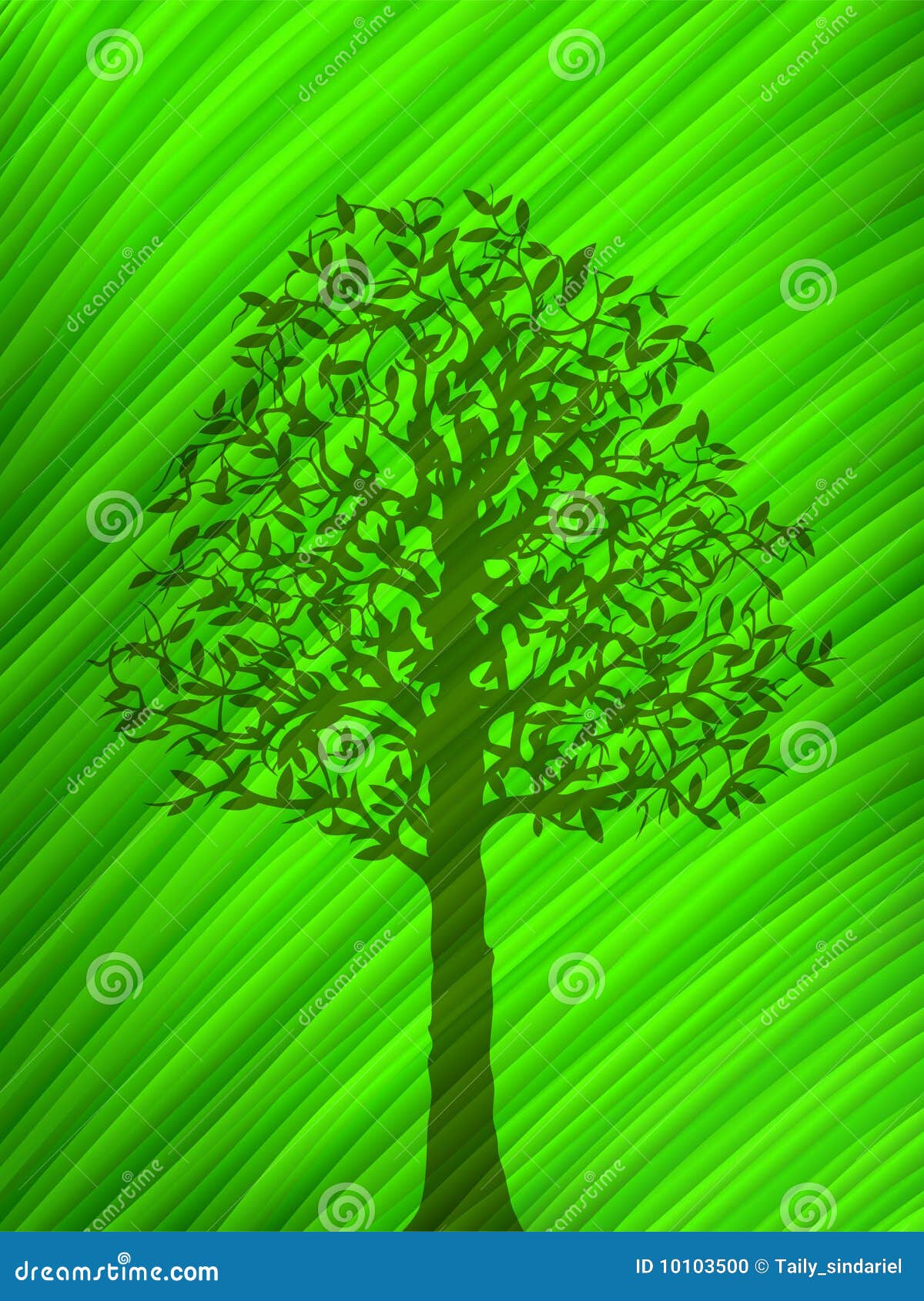 Green Tree Shadow Over a Big Leaf Stock Vector - Illustration of ...