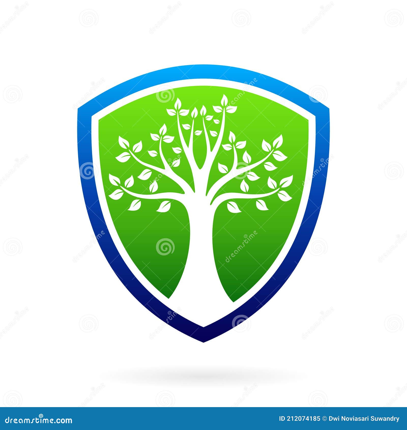 Green Tree Shield Logo Design Concept Stock Vector - Illustration of ...