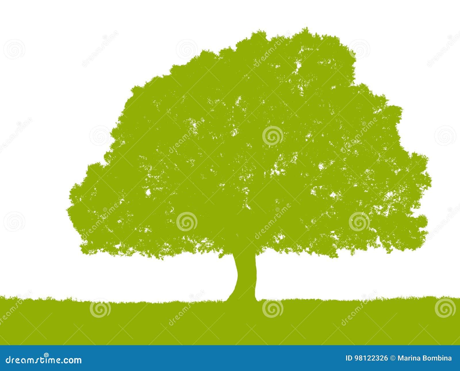Green Tree Silhouette on White Background Stock Photo - Illustration of ...